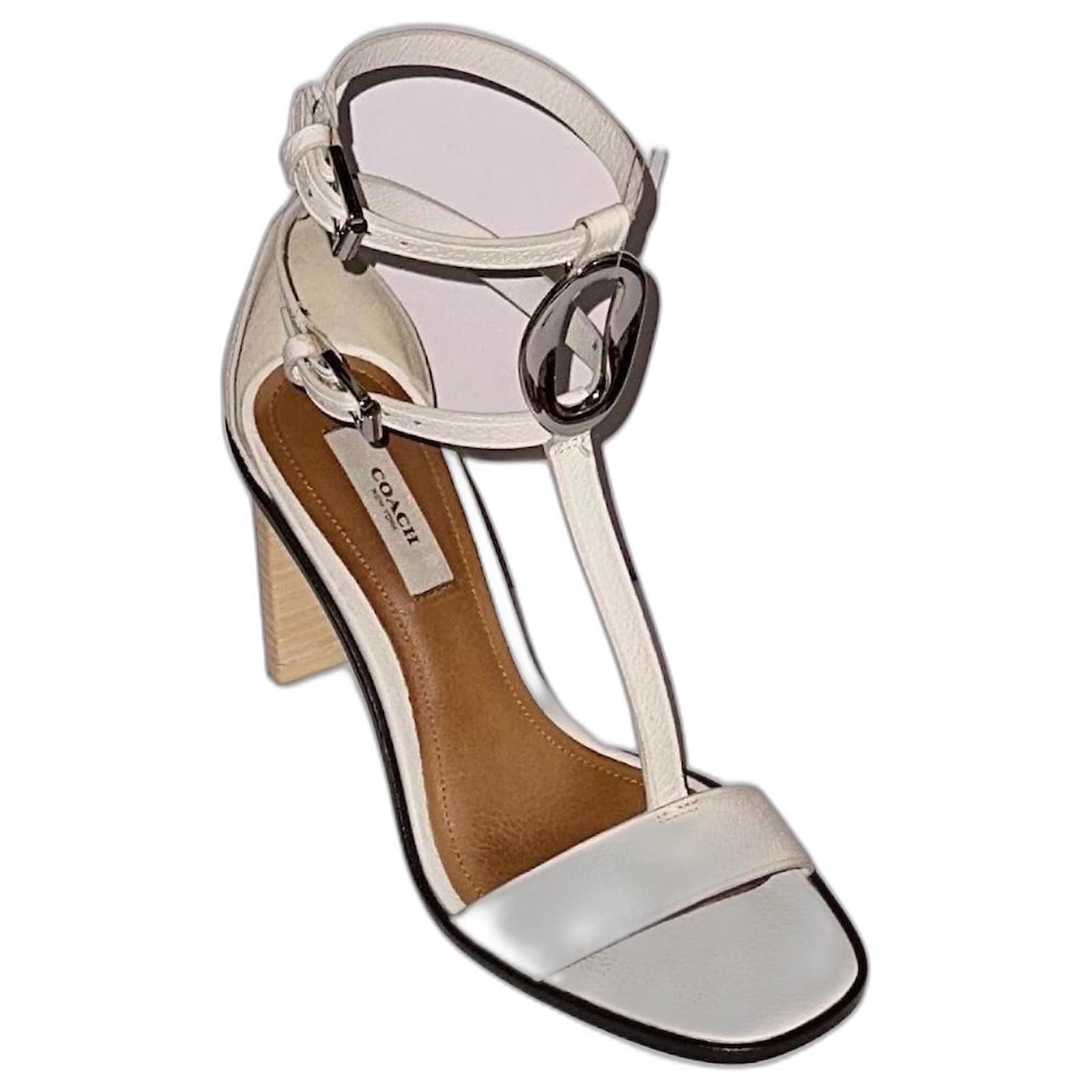 Coach Heels White Leather ref.1941934 - Joli Closet