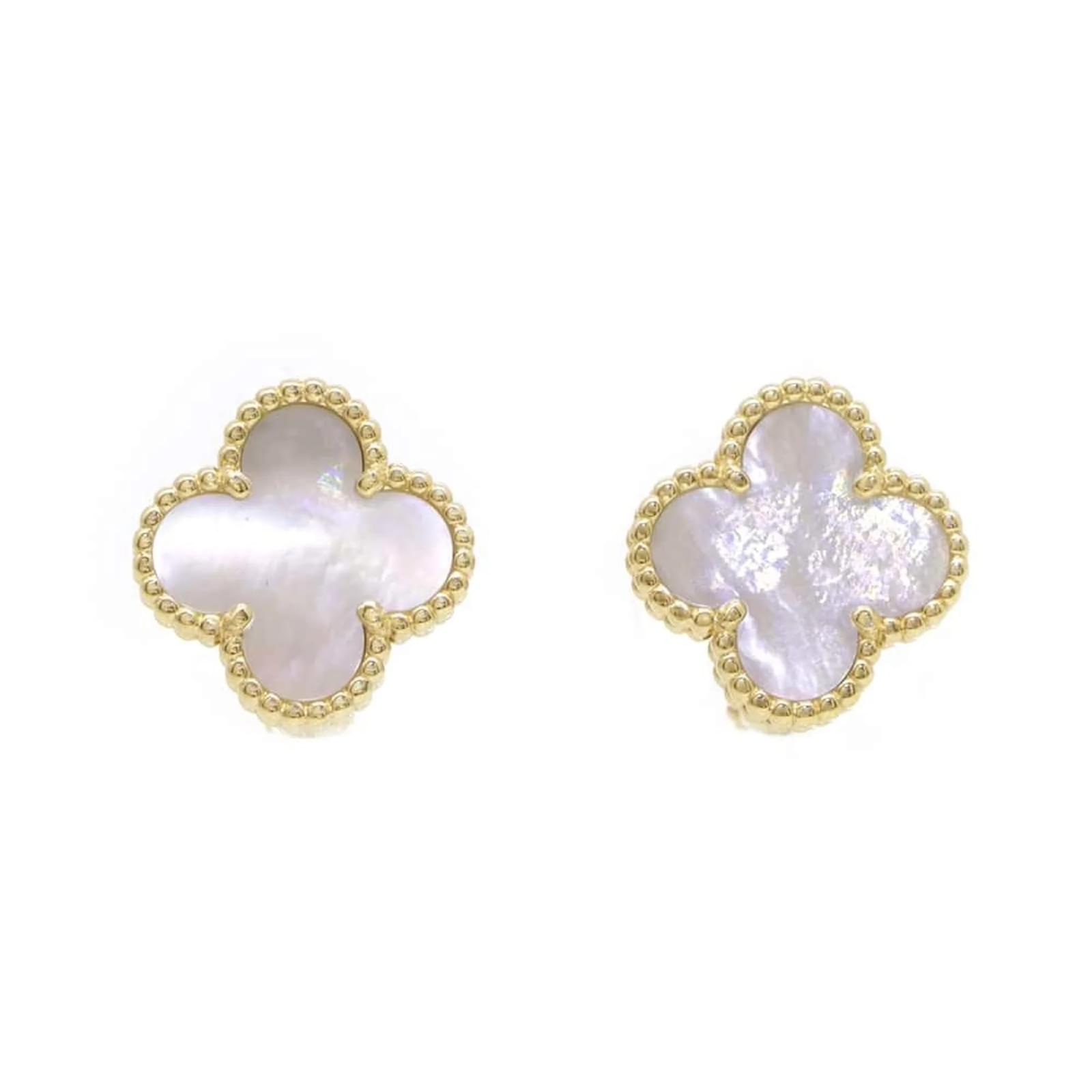 Van Cleef & Arpels Alhambra Stud Earrings Yellow gold ref.1943751 ...