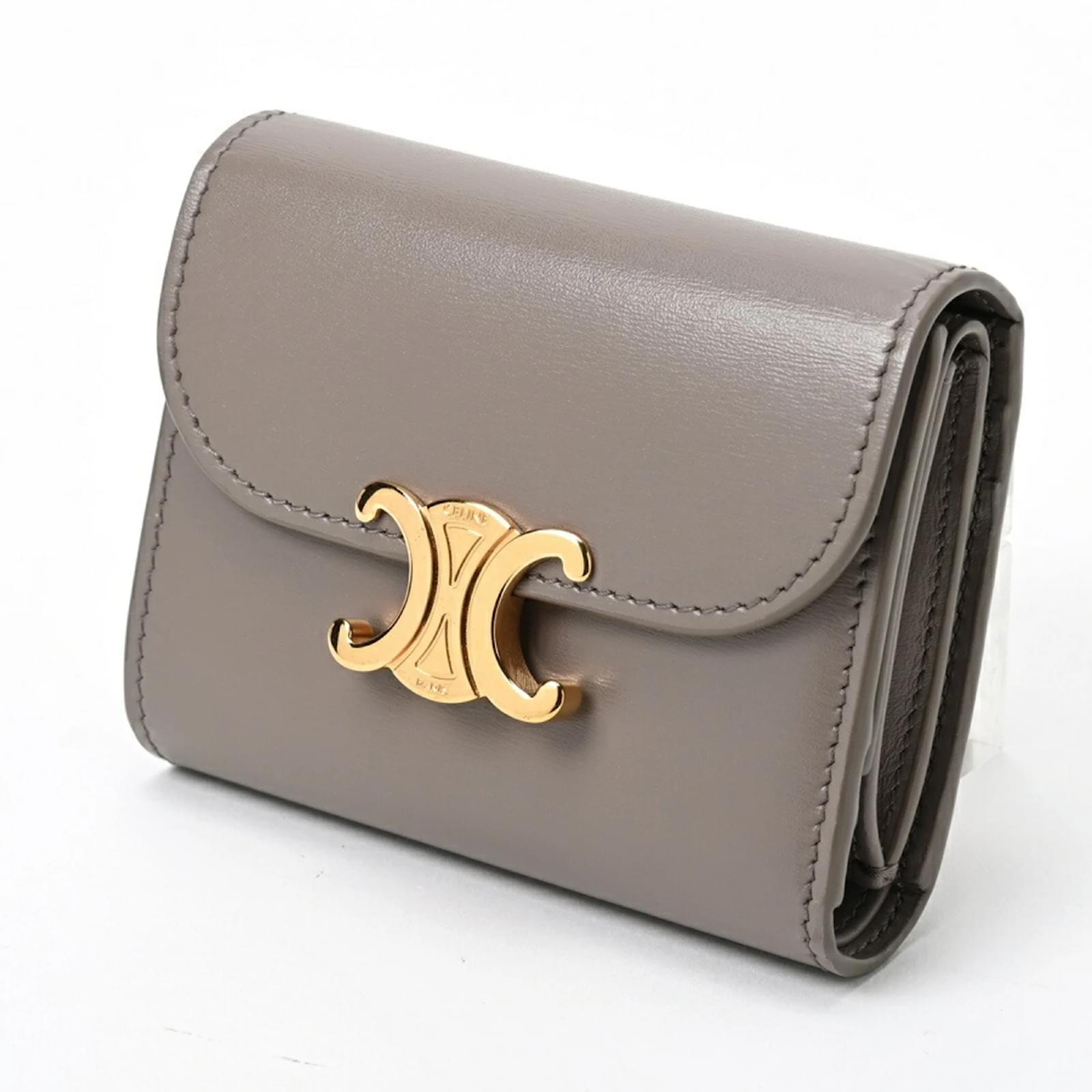 Céline Celine Triomphe Small Wallet Brown Leather ref.1952344 - Joli Closet