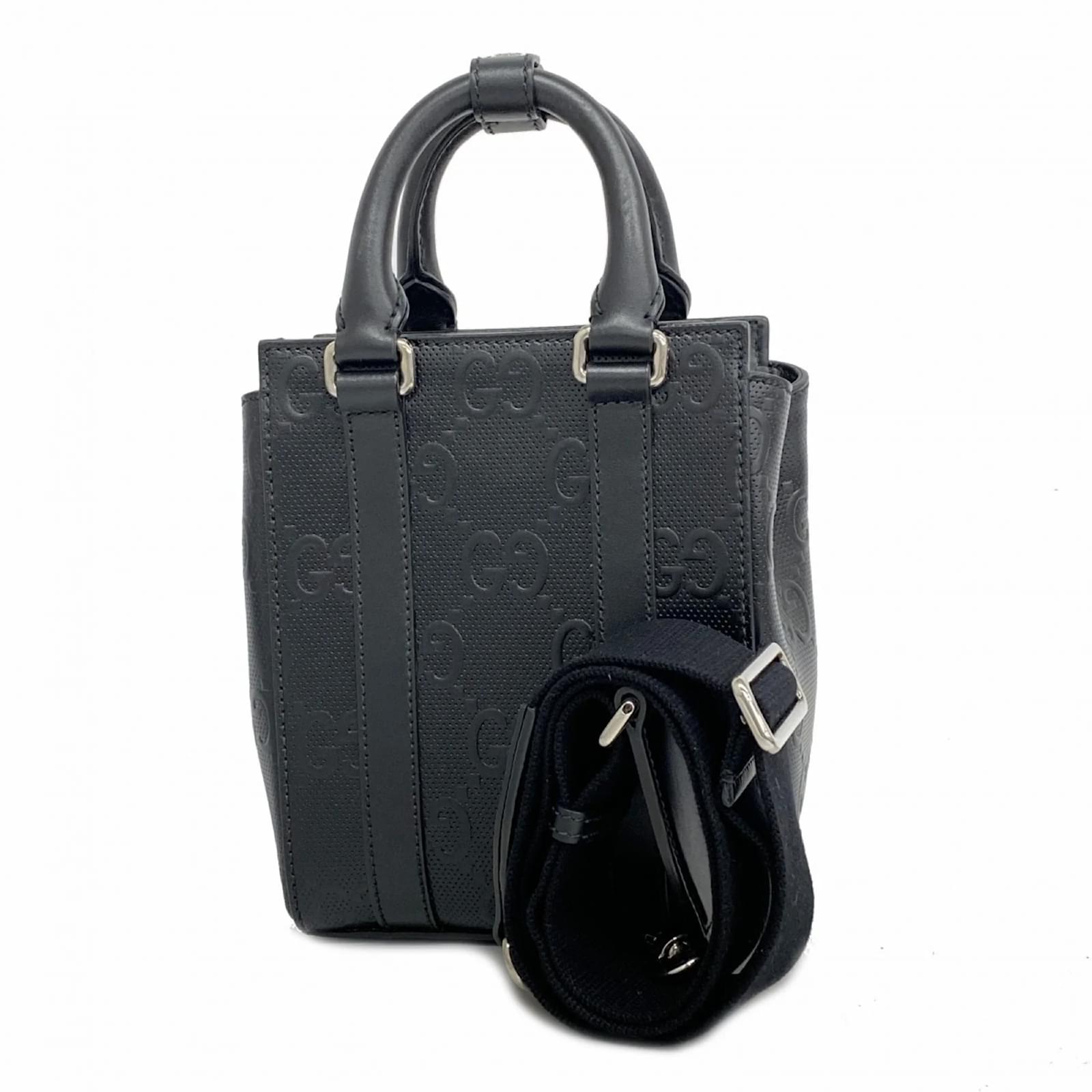 Gucci Handbag GG Embossed Leather Black ref.1952595 - Joli Closet