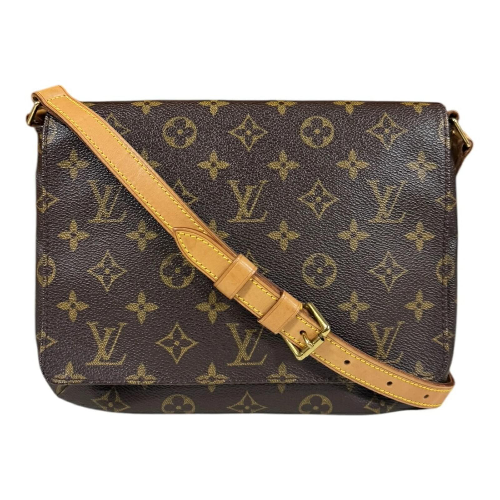 Louis Vuitton Musette Tango Monogram Shoulder Bag Brown Patent leather ...