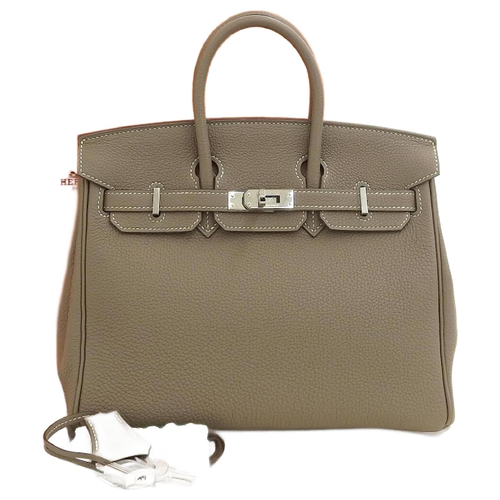 Hermès Hermes Birkin 25 Handbag in Togo Etoupe Grey Taupe Leather ref.1954366 - Joli Closet