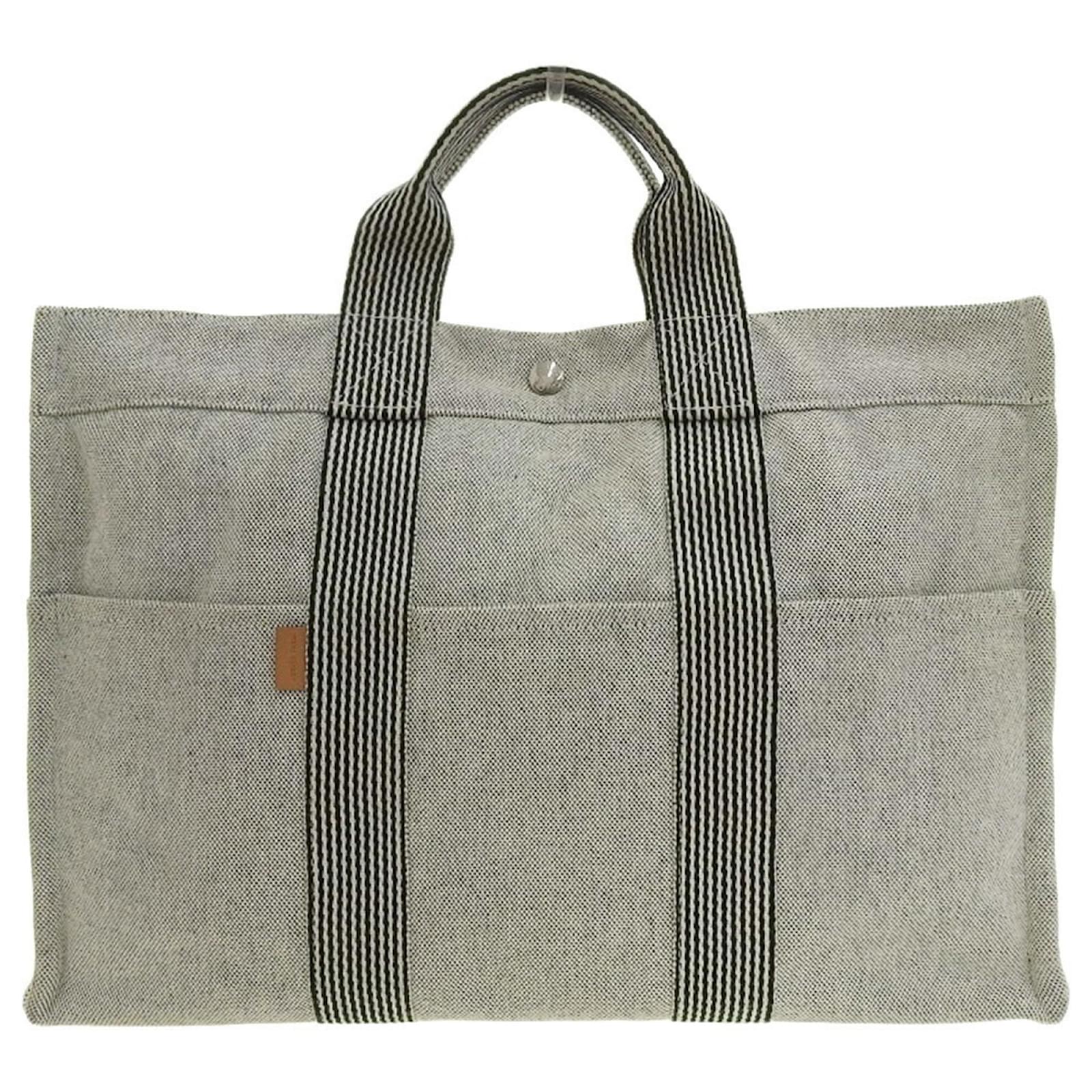 Hermès Hermes New Fool Tote MM Bag Brown Cotton ref.1954410 - Joli Closet