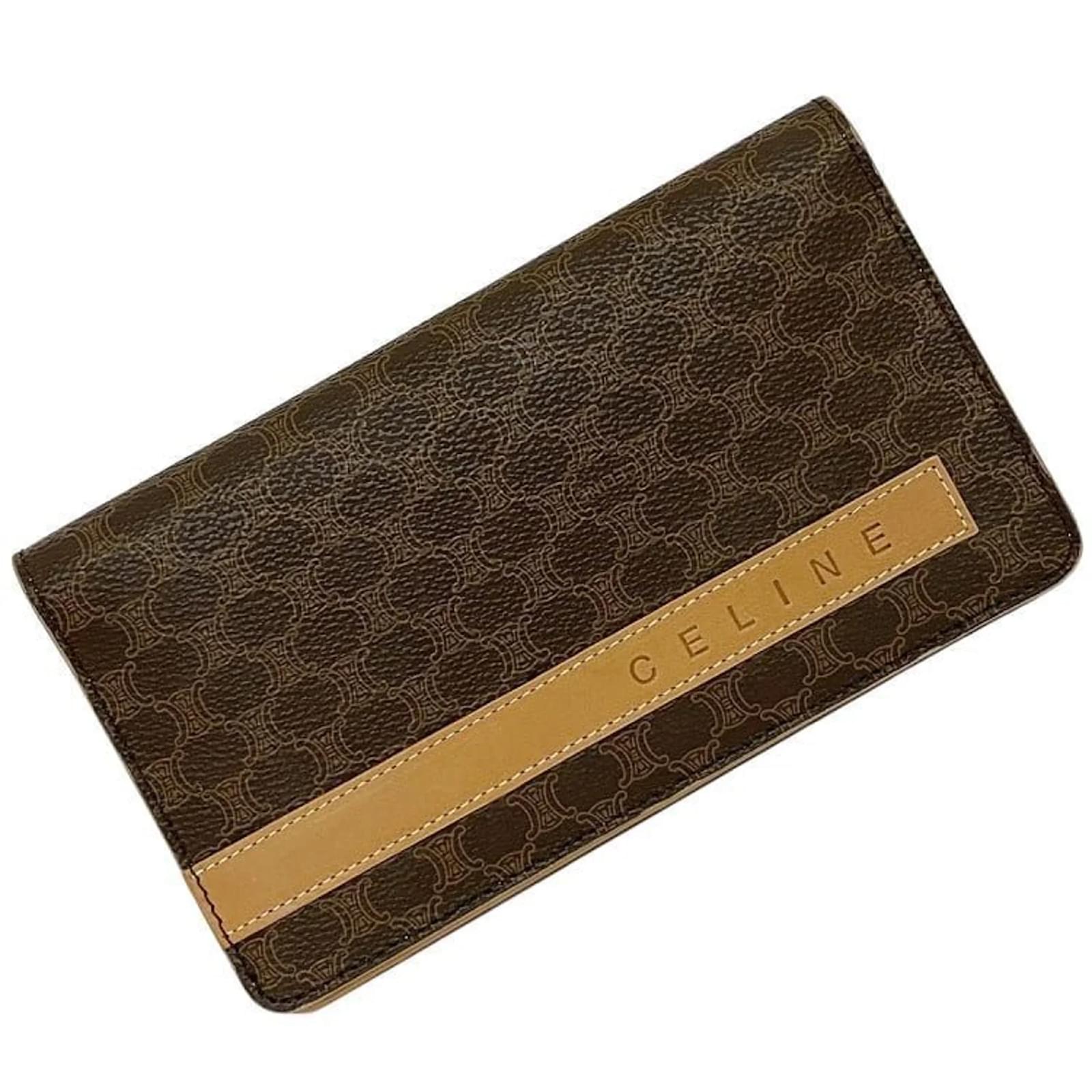 Céline Celine Brown Bi-fold Long Wallet Leather Plastic ref.1954524 ...