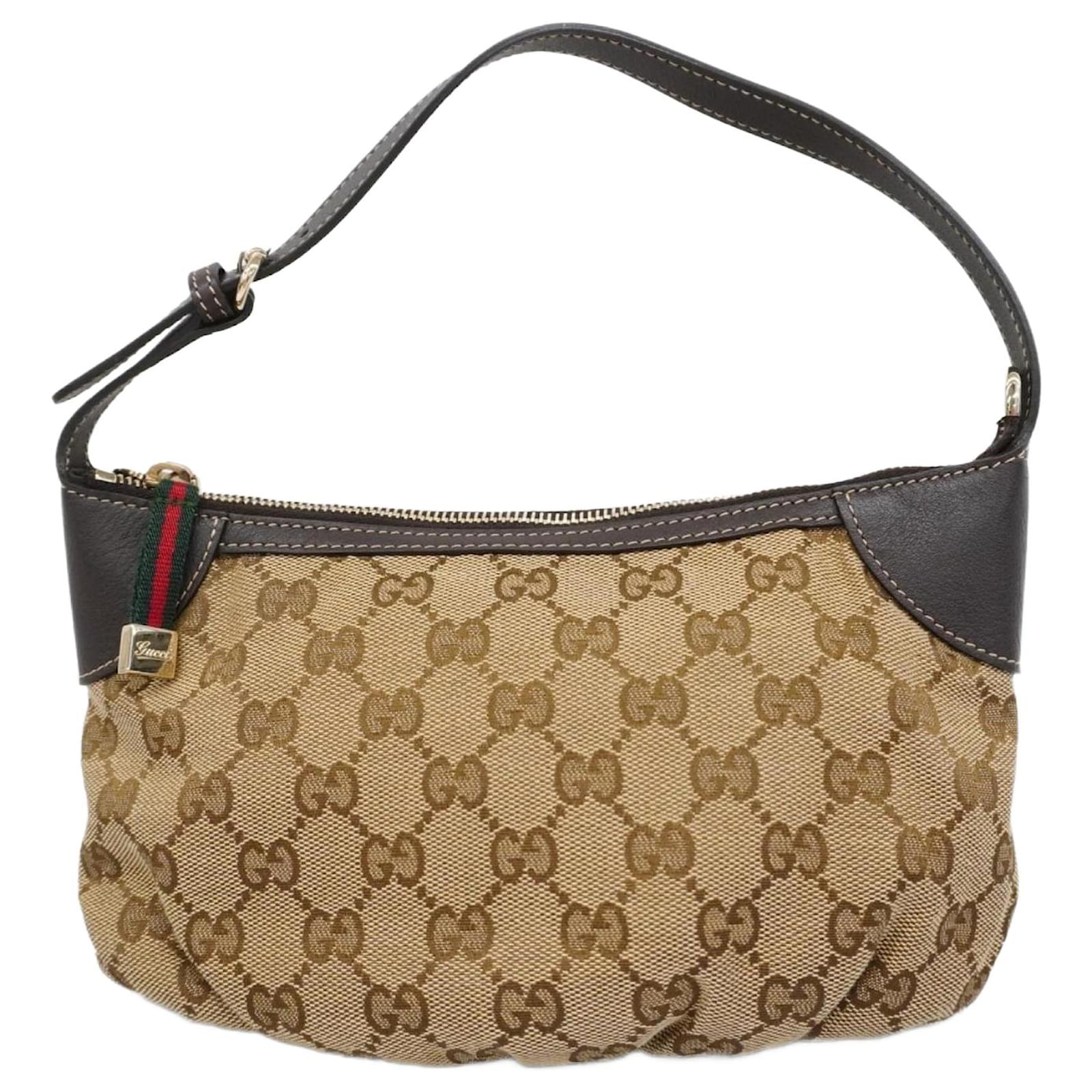 Gucci GG Supreme Sherry Line Pouch Brown Cloth ref.1955899 - Joli Closet