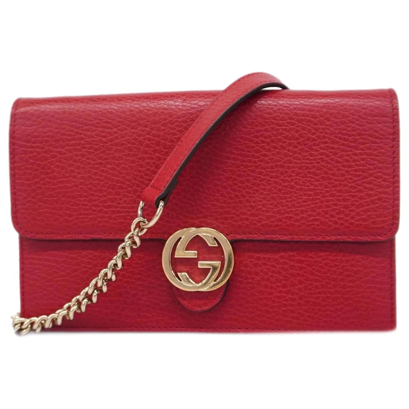 Gucci Red Leather Shoulder Wallet ref.1955991 - Joli Closet