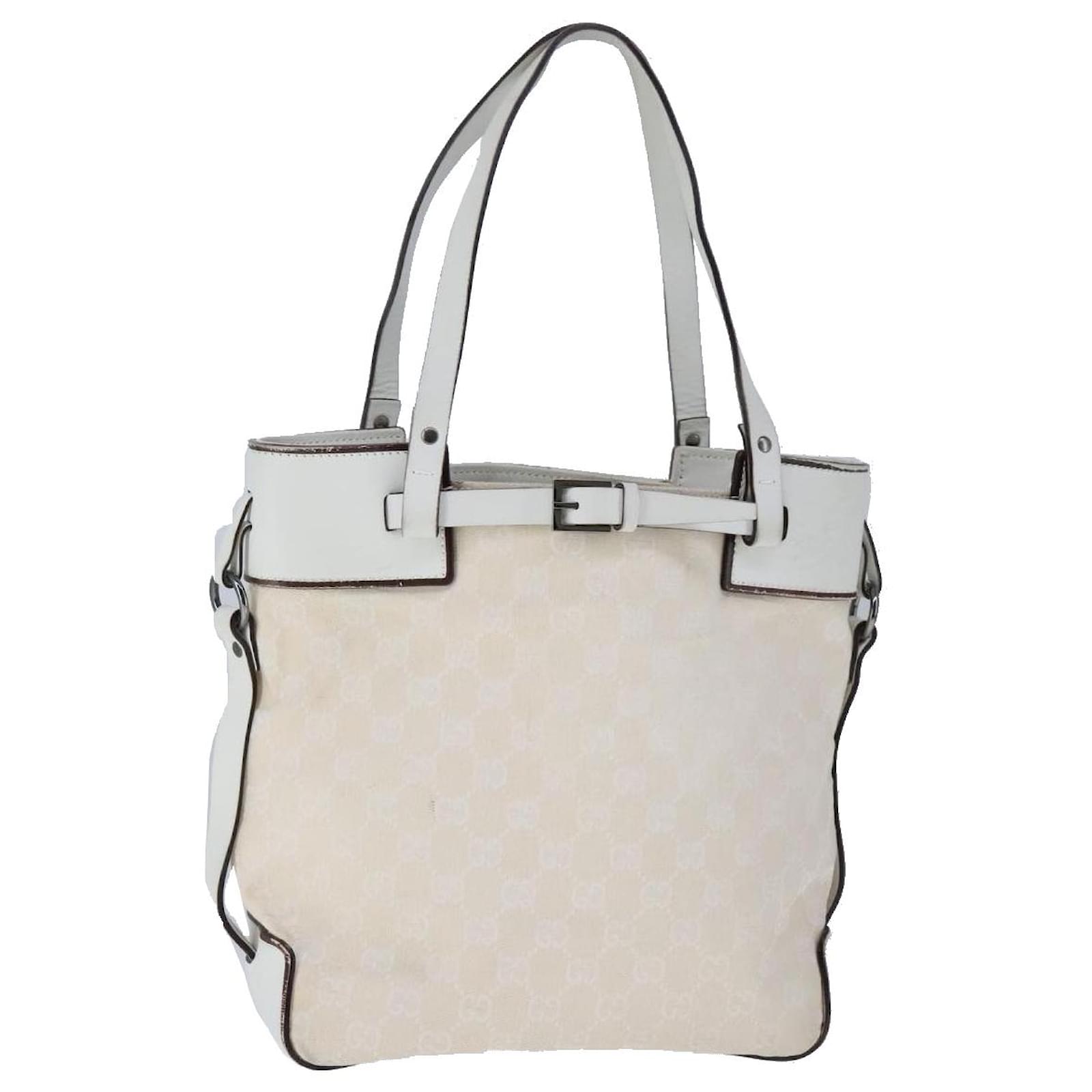 GUCCI GG Canvas Tote Bag Cream White 107757 Auth 106812 Cloth ref ...