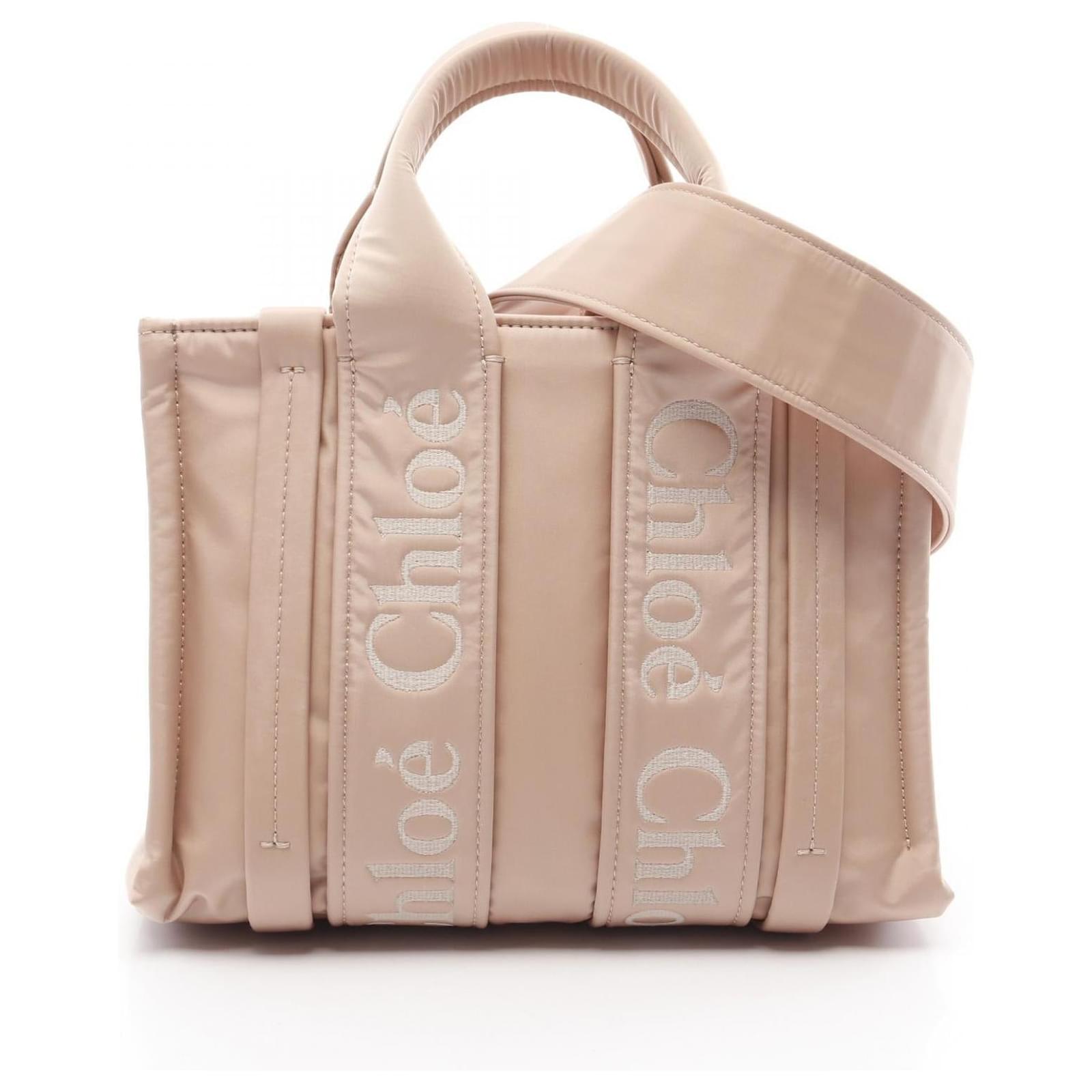 Chloé Chloe WOODY Nylon Tote Bag Pink Cloth ref.1959049 - Joli Closet