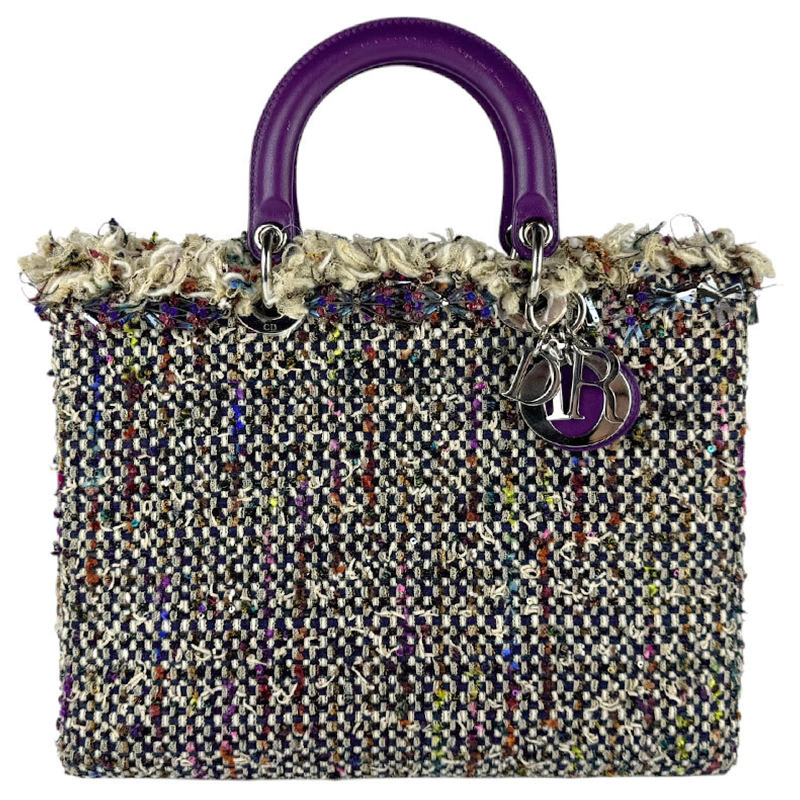 Christian Dior Multicolor Tweed and Leather Handbag Multiple colors ...