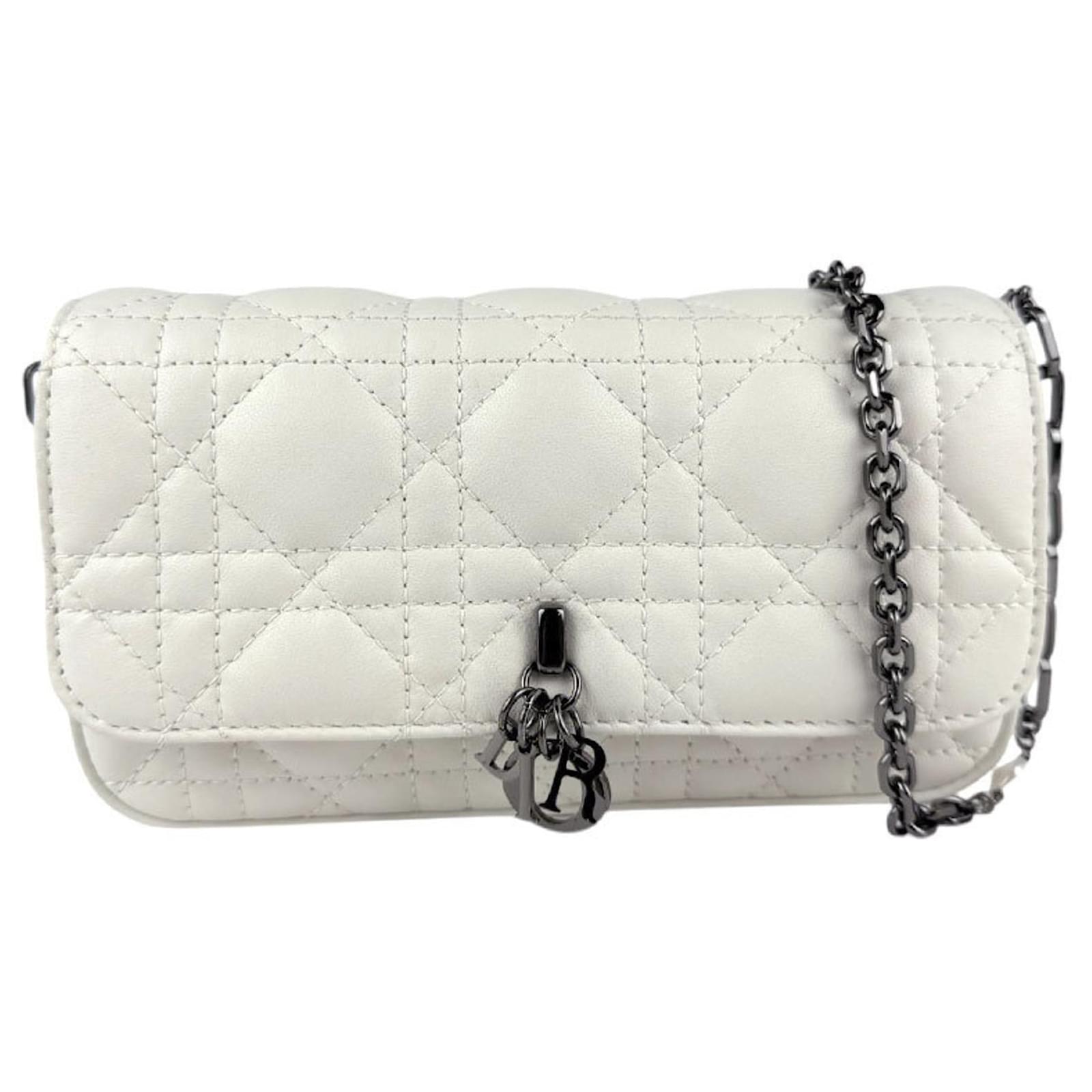 Christian Dior Off-White Leather Shoulder Bag Eggshell ref.1960560 ...