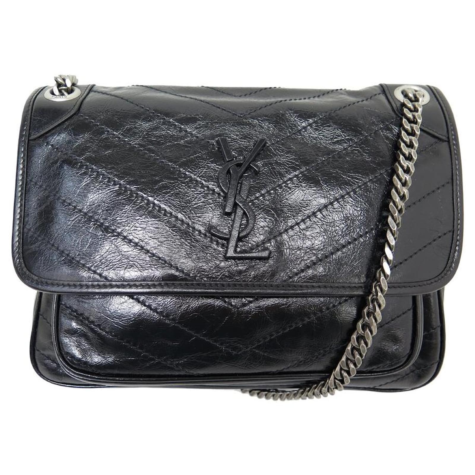 NEW SAINT LAURENT NIKI MEDIUM HANDBAG 633158 BLACK LEATHER SHOULDER BAG ...