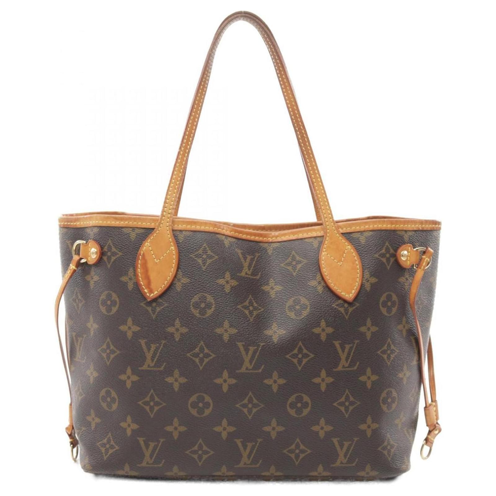 Louis Vuitton Neverfull PM Monogram Tote Bag Brown Leather Cloth ref ...
