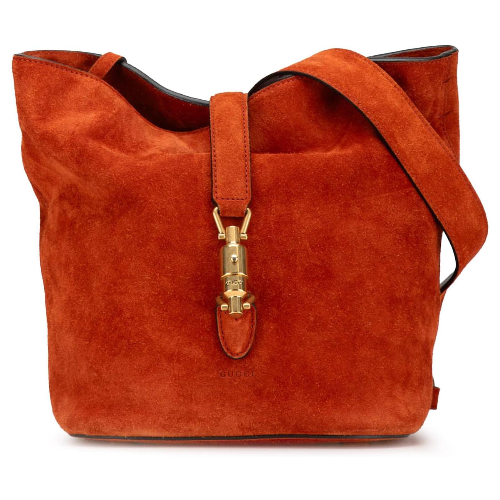 Orange Gucci Suede Jackie Bucket Bag (Sold) - Joli Closet