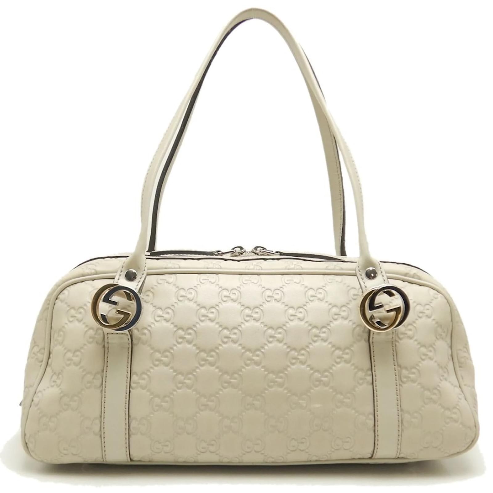 Gucci GG Twins Boston Bag Cream Leather ref.JC1963186 (Sold) - Joli Closet