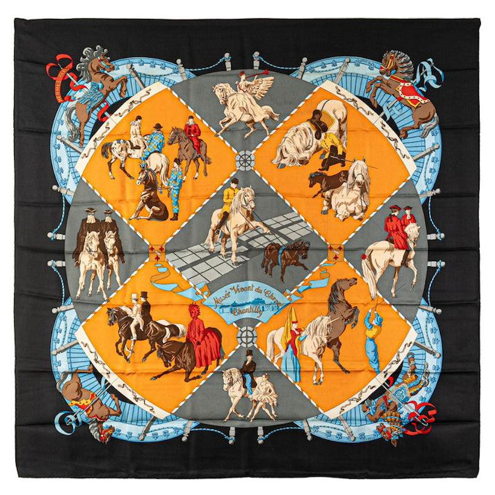 Hermès Hermes Musee Vivant du Cheval Chantilly Silk Scarf ref.1964119 ...