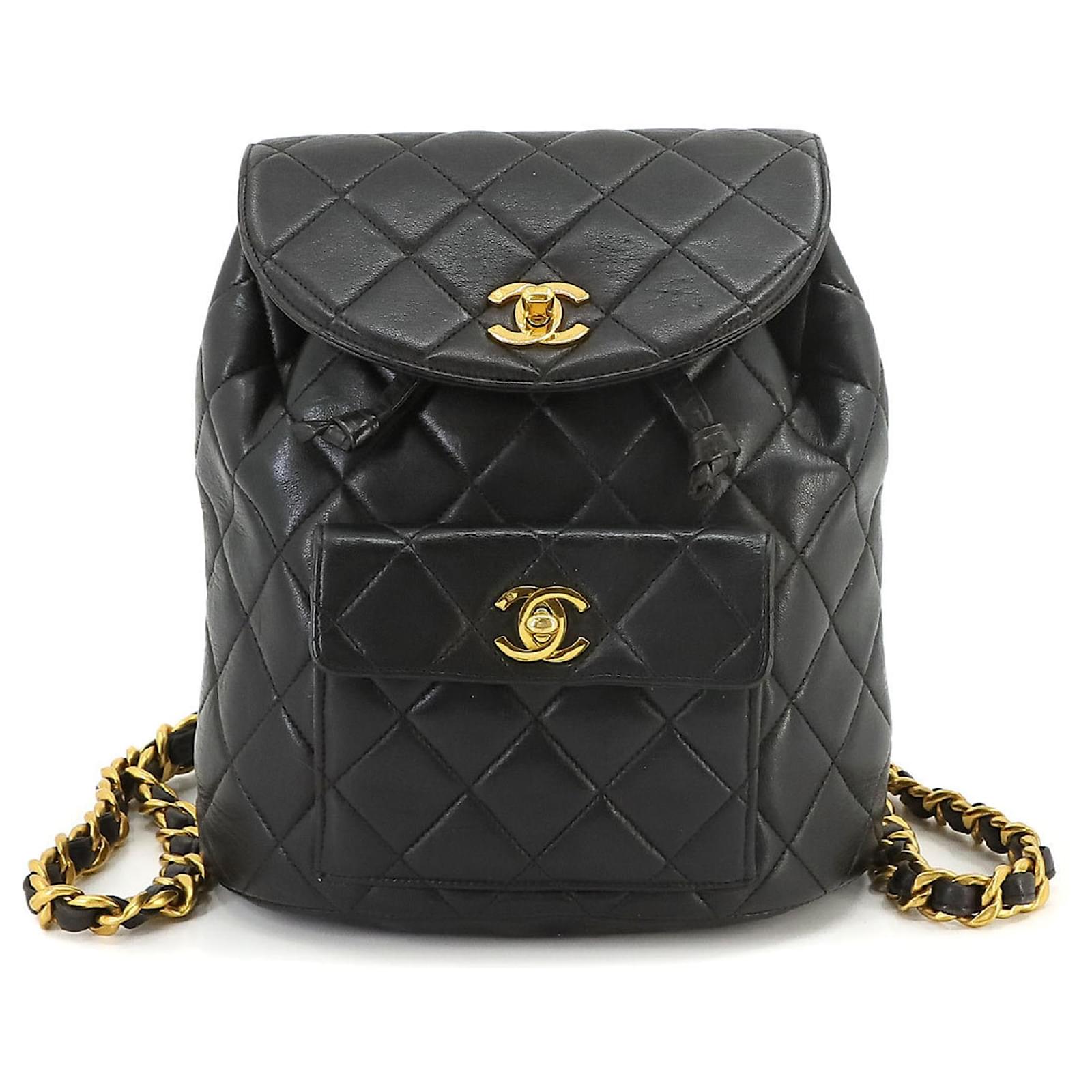 Chanel Matelasse Chain Backpack Black Leather ref.1965006 - Joli Closet