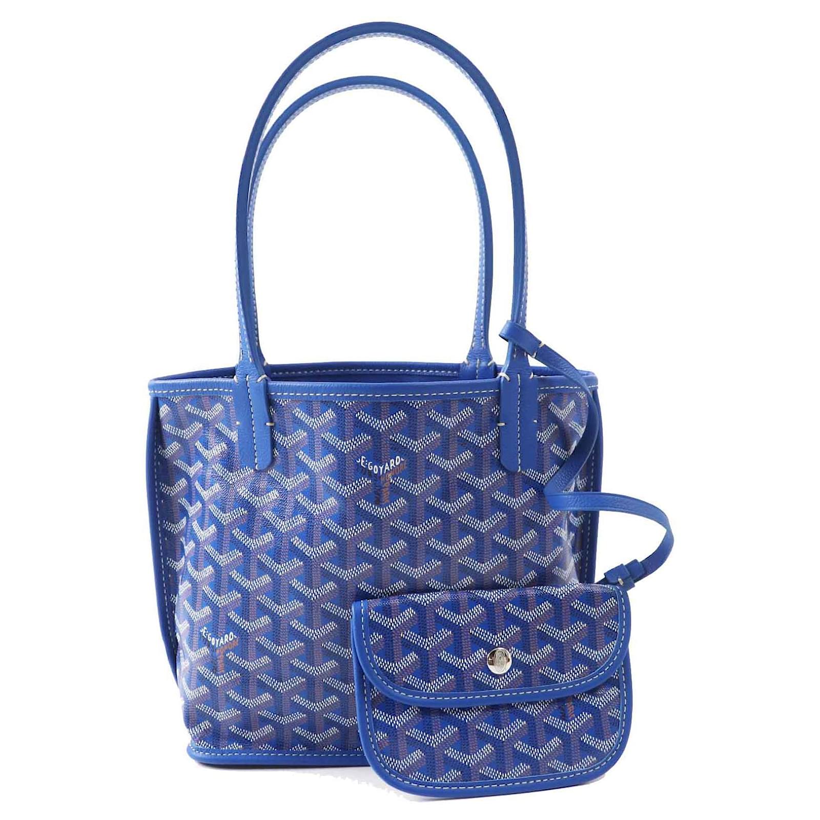 Goyard Anju Mini Reversible Leather Tote Bag Blue ref.1966357 - Joli Closet