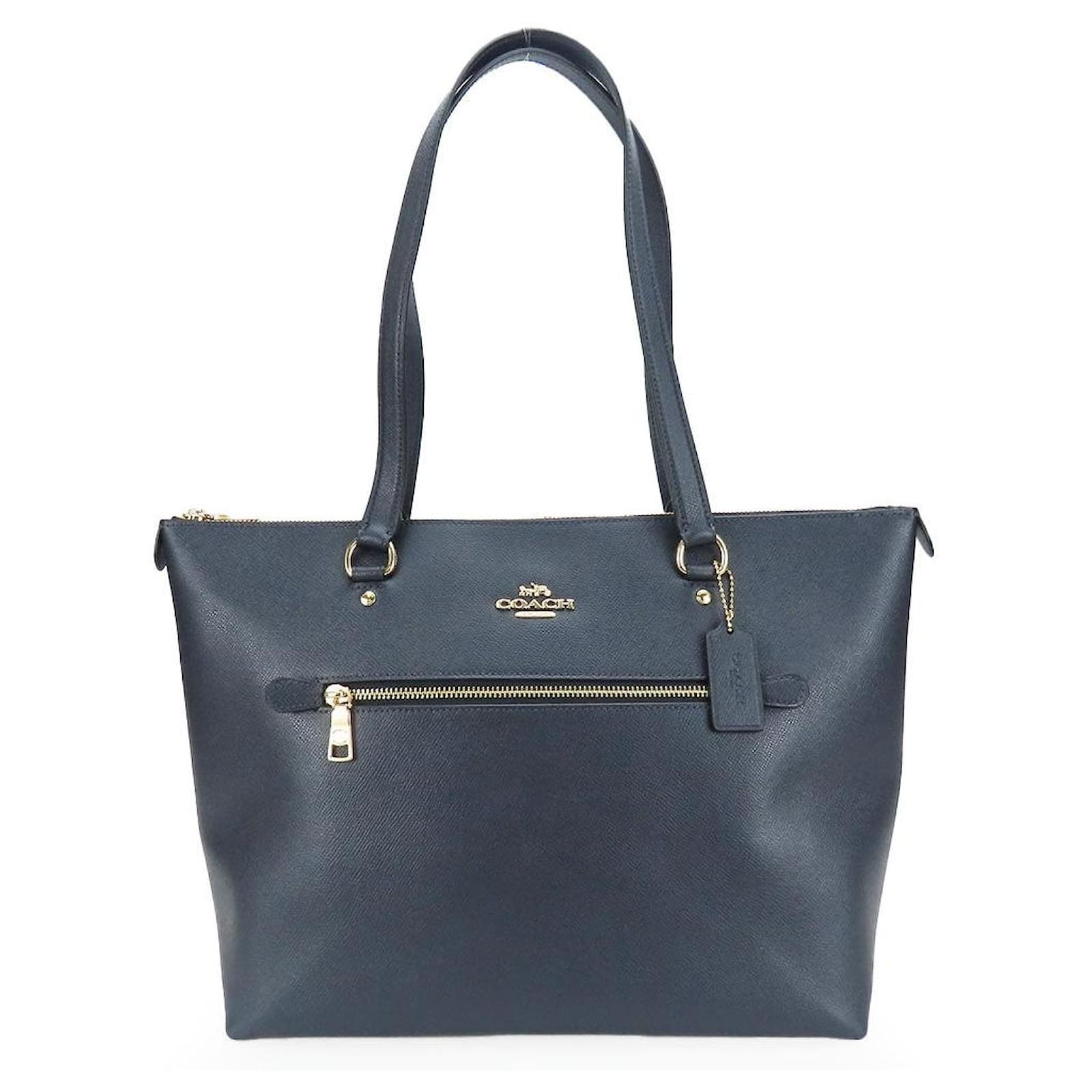 USED COACH Leather Tote Bag F79608 Navy Blue ref.1966767 - Joli Closet