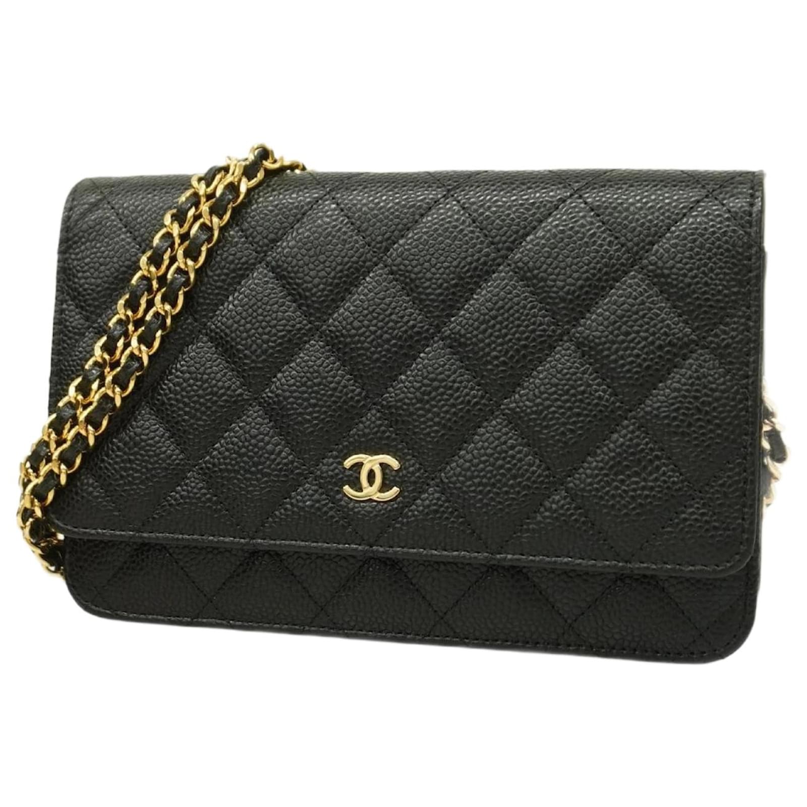 Chanel Black Caviar Leather Shoulder Wallet ref.1968320 - Joli Closet