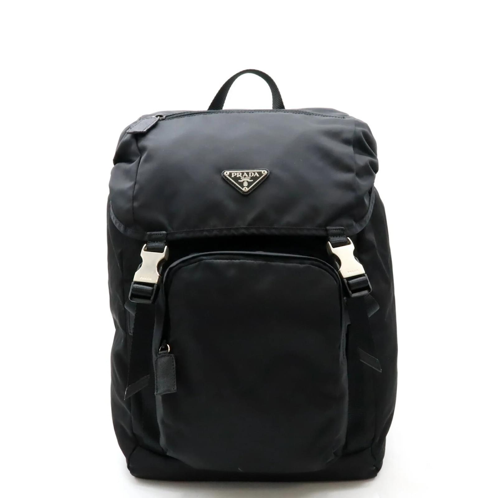 Prada Nylon Leather Backpack Black ref.1968544 - Joli Closet