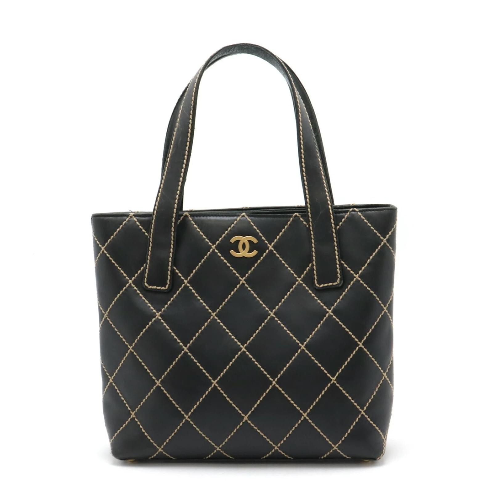 Chanel Wild Stitch Coco Mark Tote Bag Black Leather ref.1968632 - Joli ...