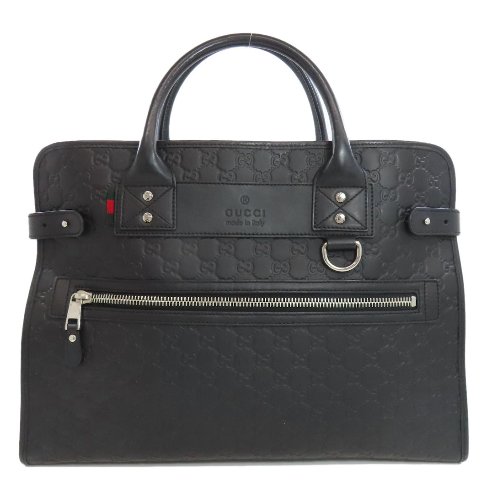 Gucci GG Signature Shima Tote Bag Black Leather ref.1969778 - Joli Closet