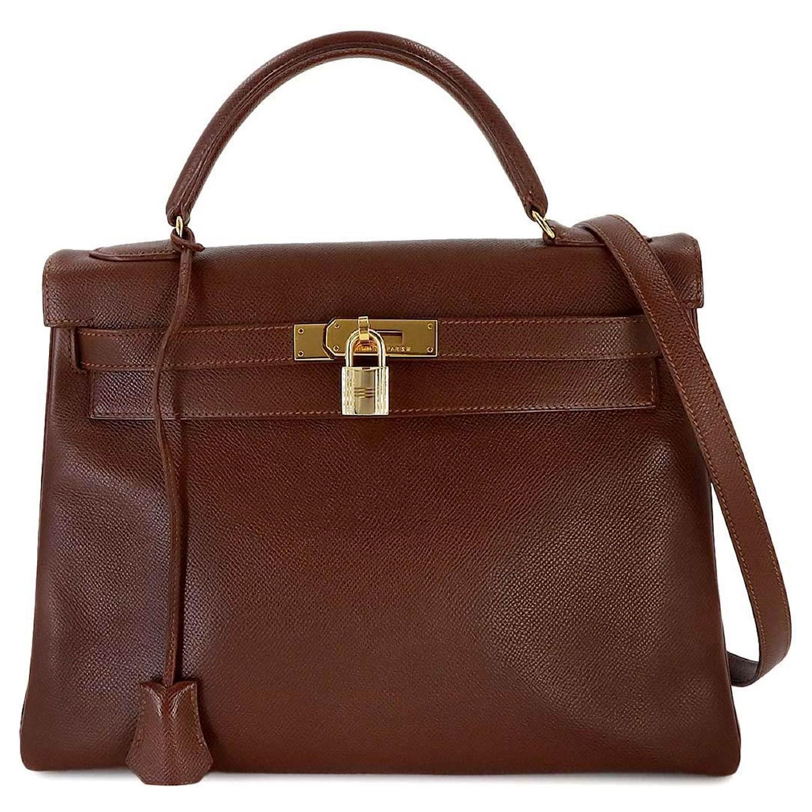 Hermès Hermes Kelly 32 Shoulder Bag Brown Leather ref.1970805 - Joli Closet