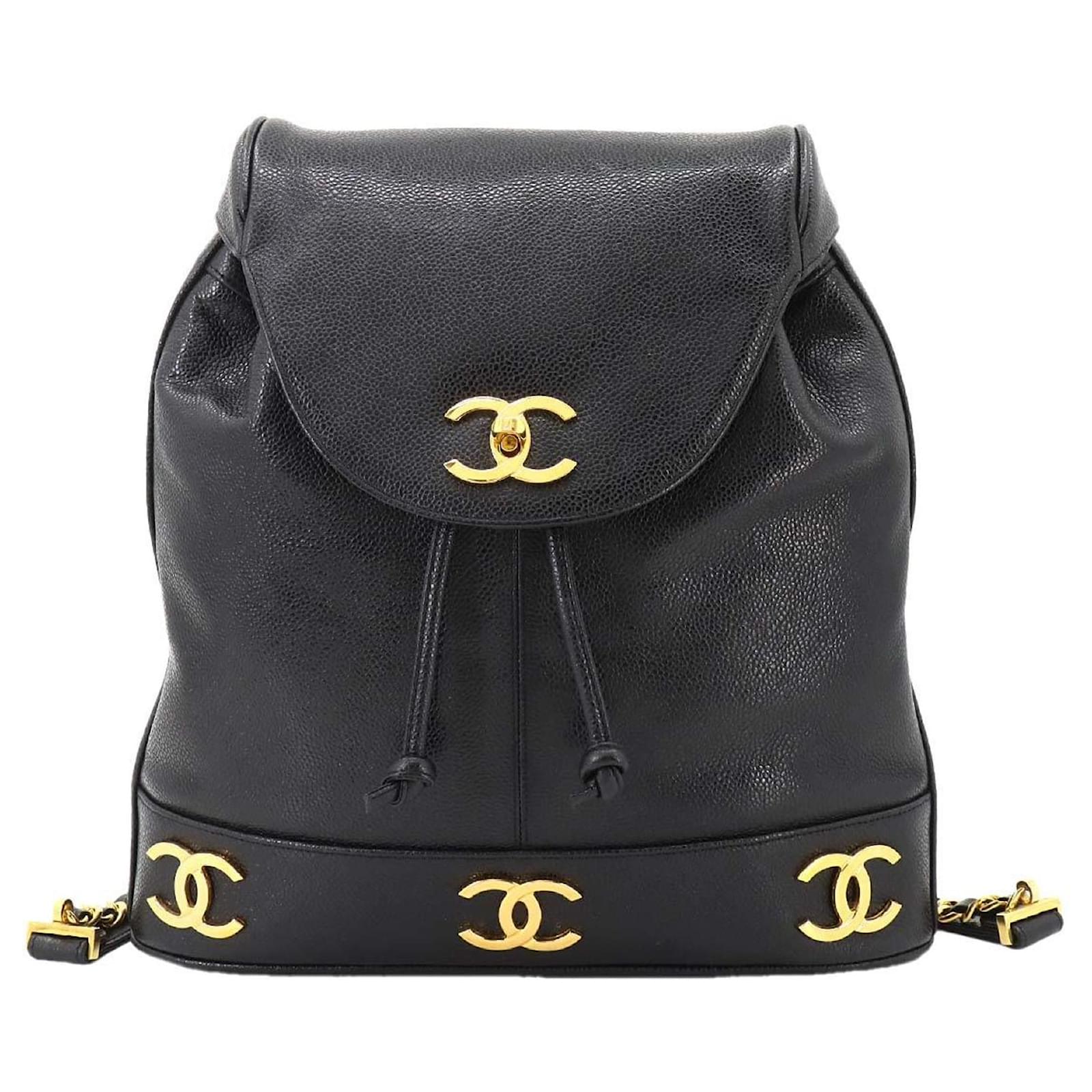 Chanel Triple Coco Chain Backpack Black ref.1970834 - Joli Closet