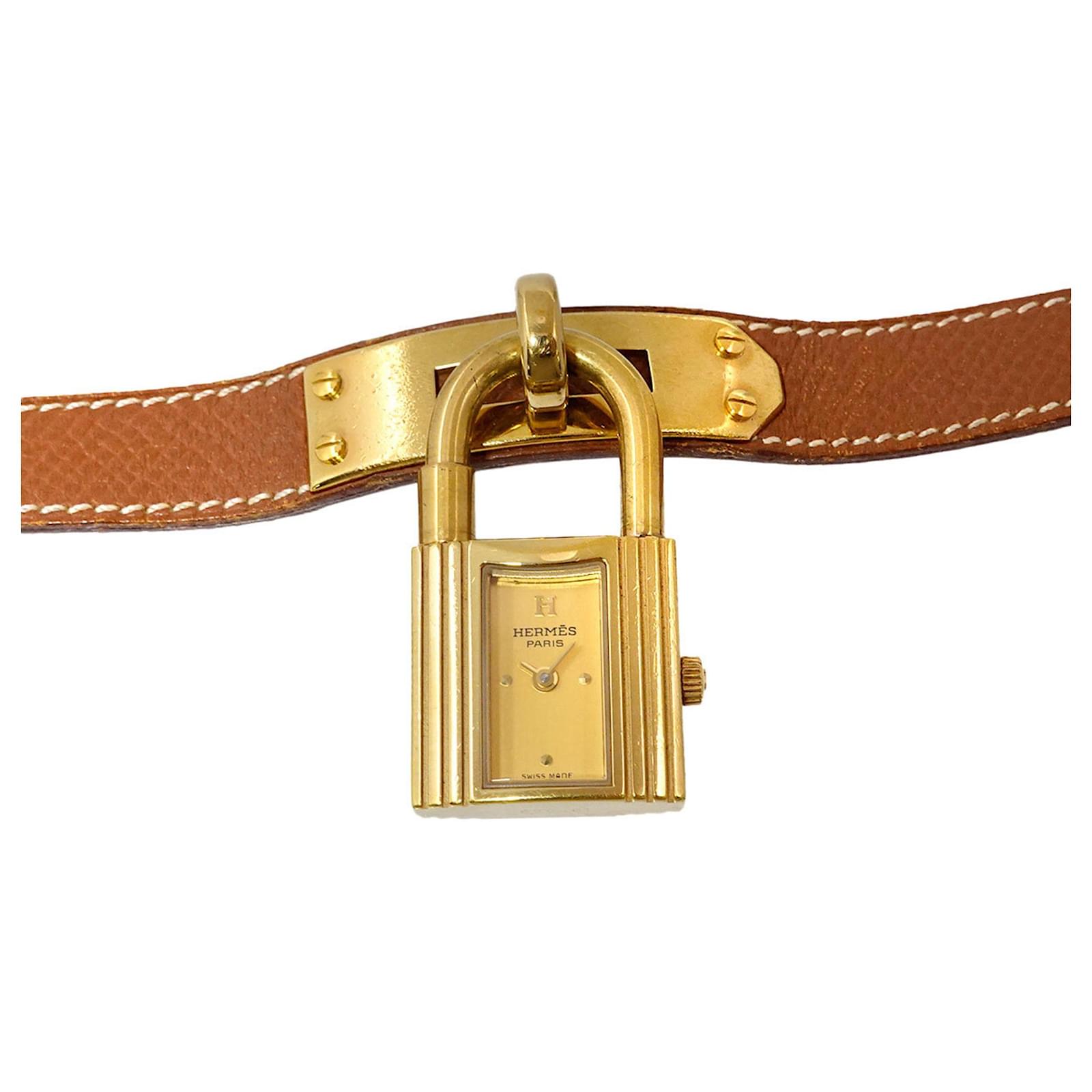 Hermès Hermes Kelly Watch Ladies Gold Brown Quartz Padlock ref.1970848 ...