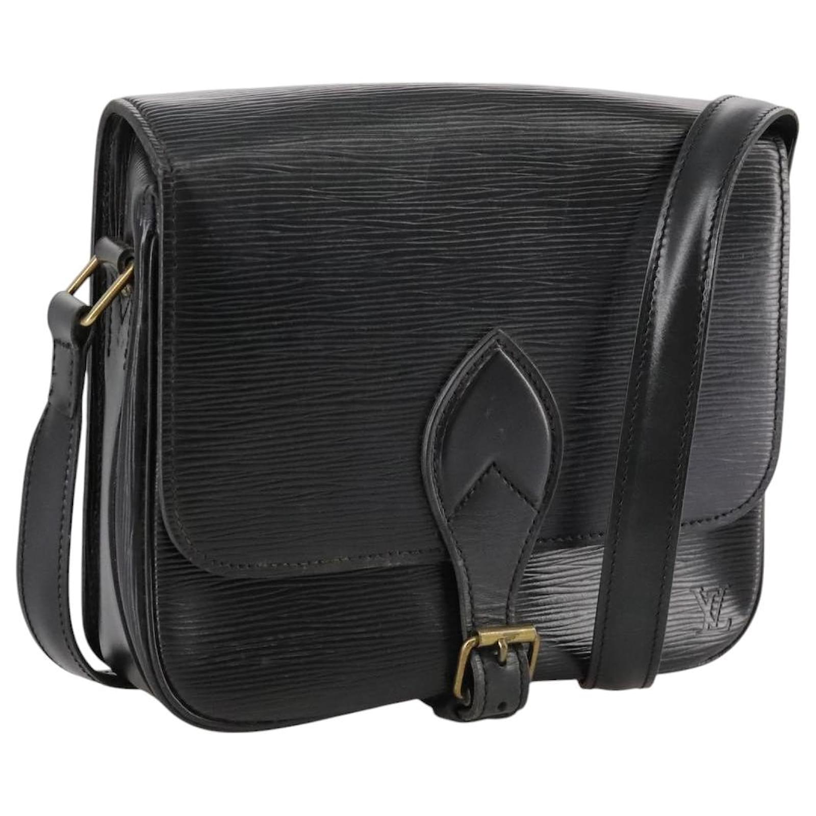 LOUIS VUITTON Epi Cartouchiere MM Shoulder Bag Black Noir M52242 LV ...