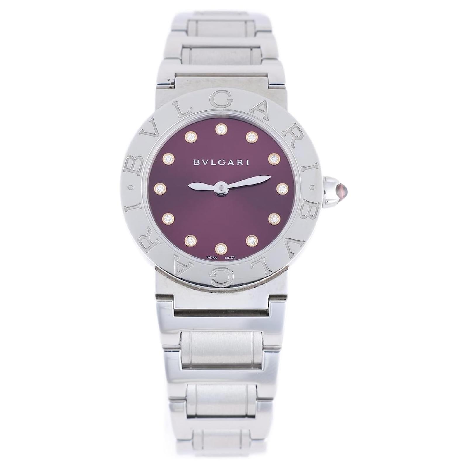 Bulgari Bvlgari BBL26S SS QZ Purple dial Watch Steel ref.1972090 - Joli ...