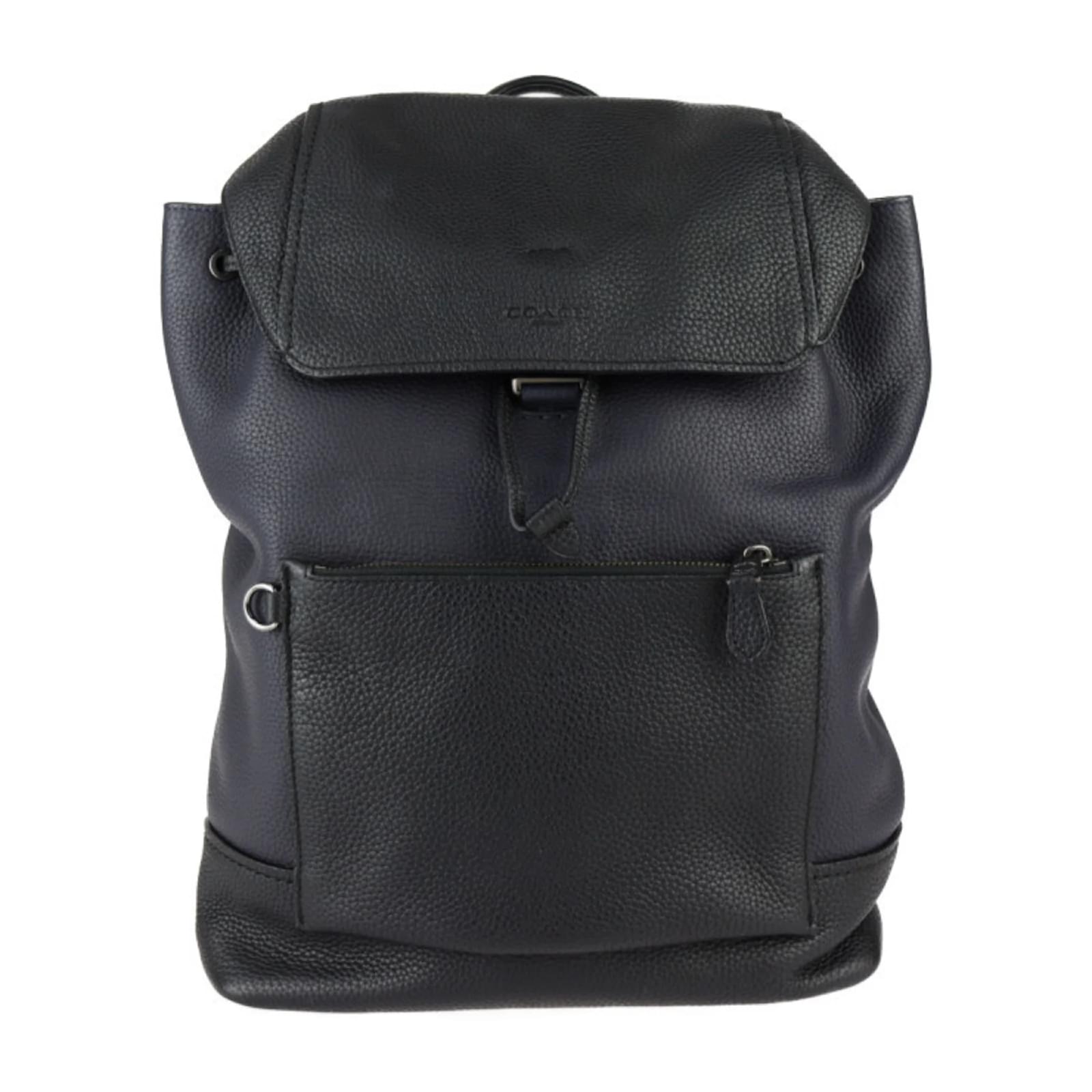 COACH Manhattan Backpack Black Navy blue Leather ref.1973018 - Joli Closet