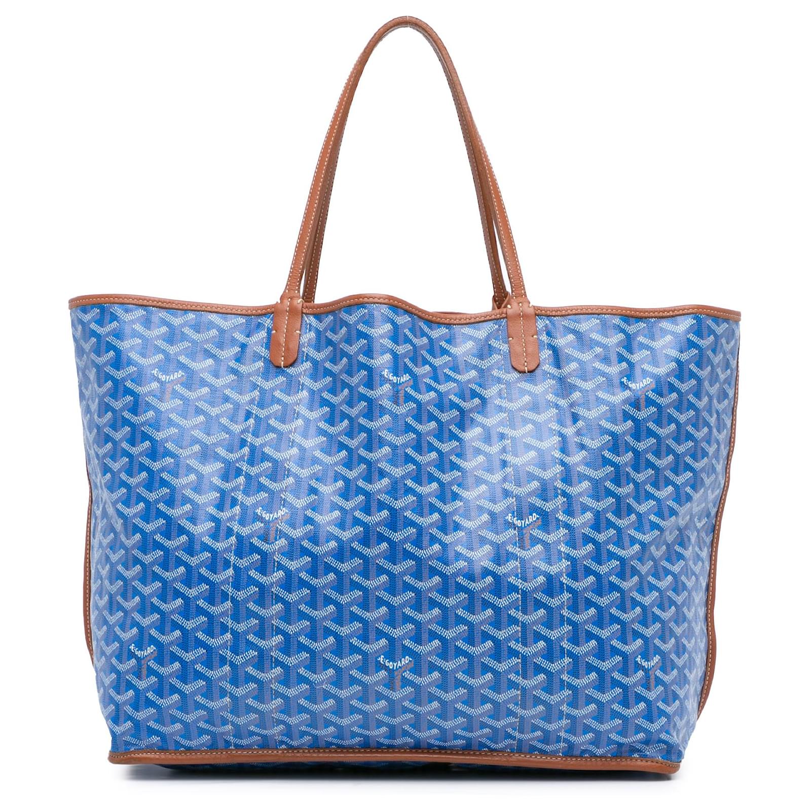 Goyard Blue Goyardine Reversible Anjou GM Pony-style calfskin Cloth ref ...