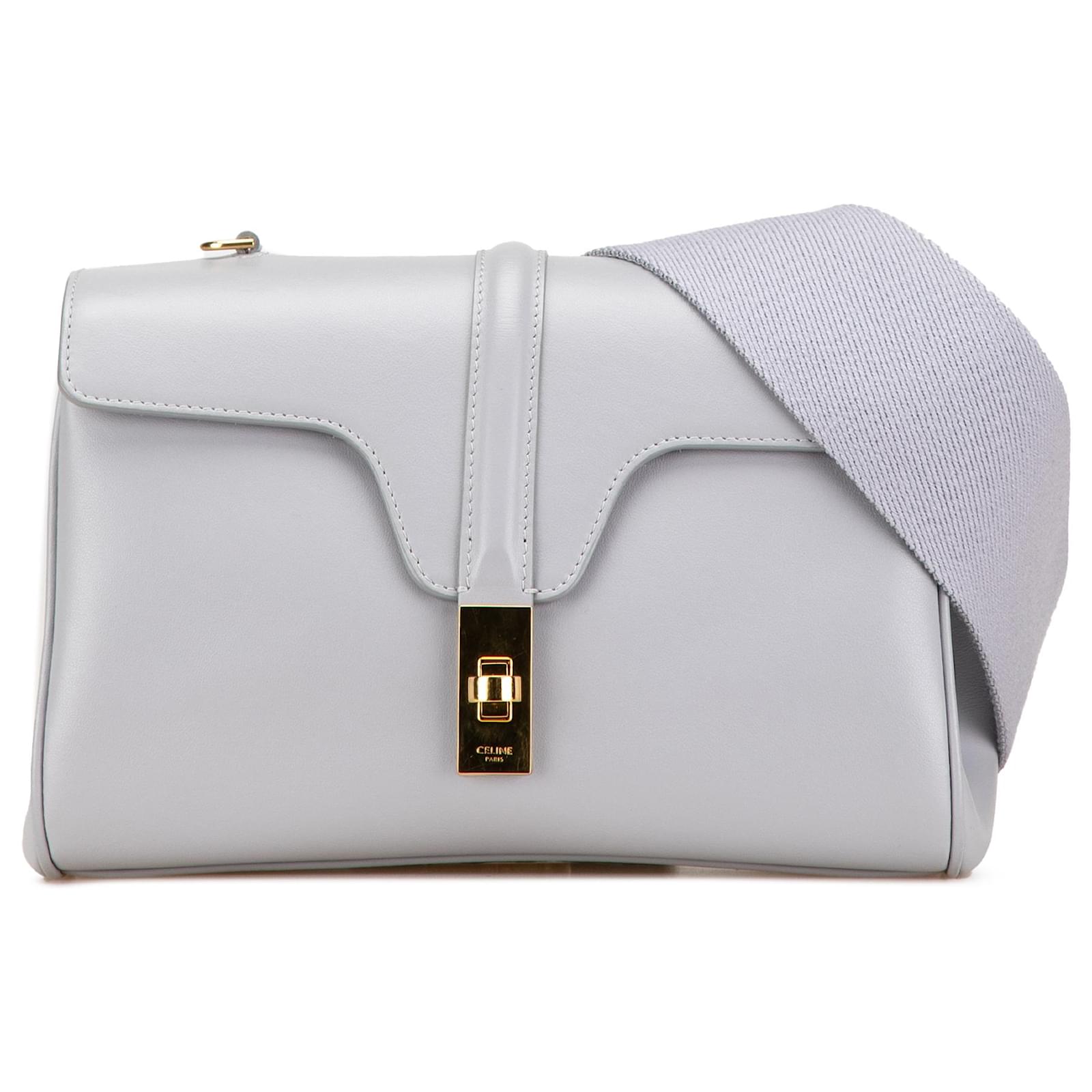 Céline Celine Gray Teen Smooth Calfskin Soft 16 Crossbody Brown Leather ...