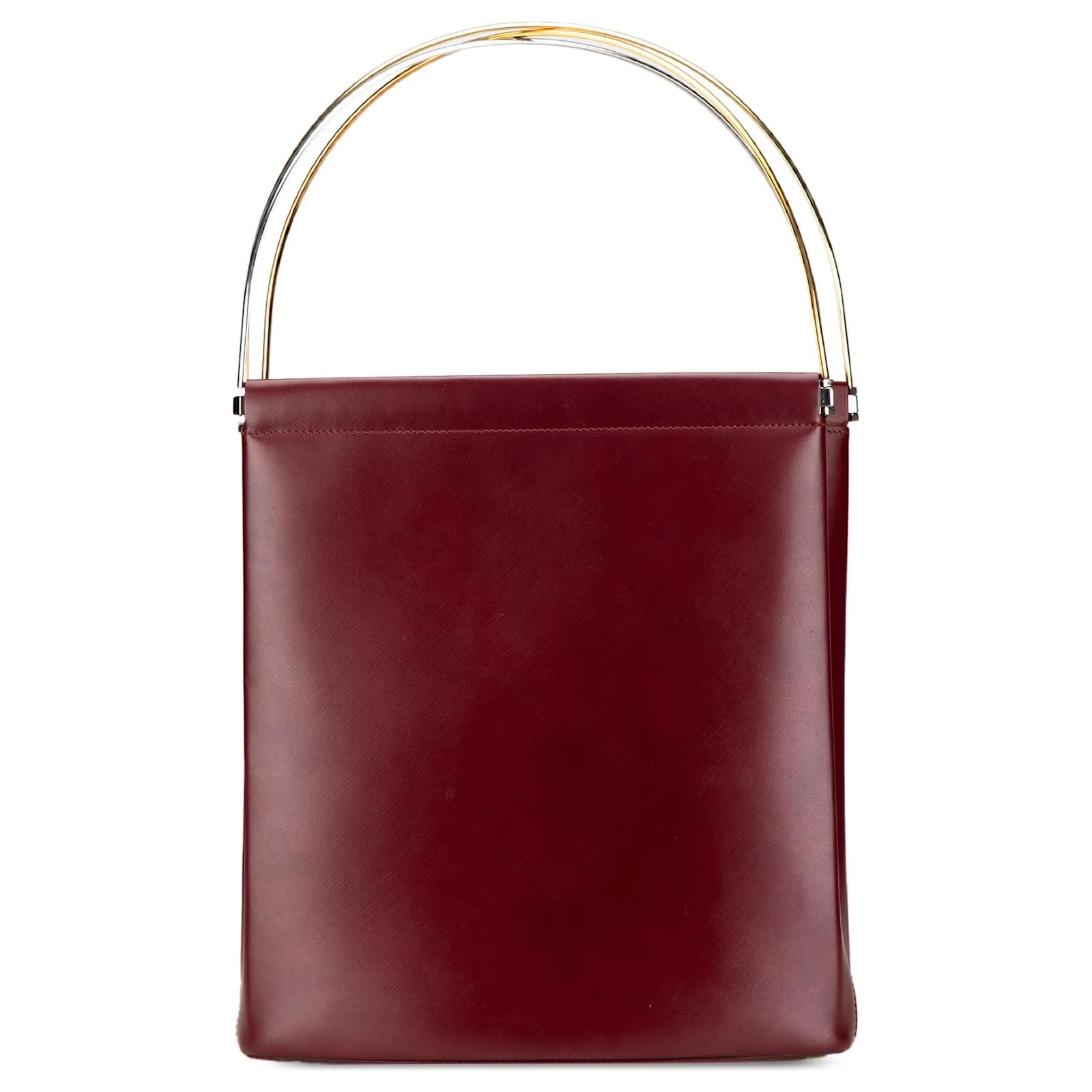 Cartier Red Leather Trinity Handbag Dark red Pony-style calfskin ref ...