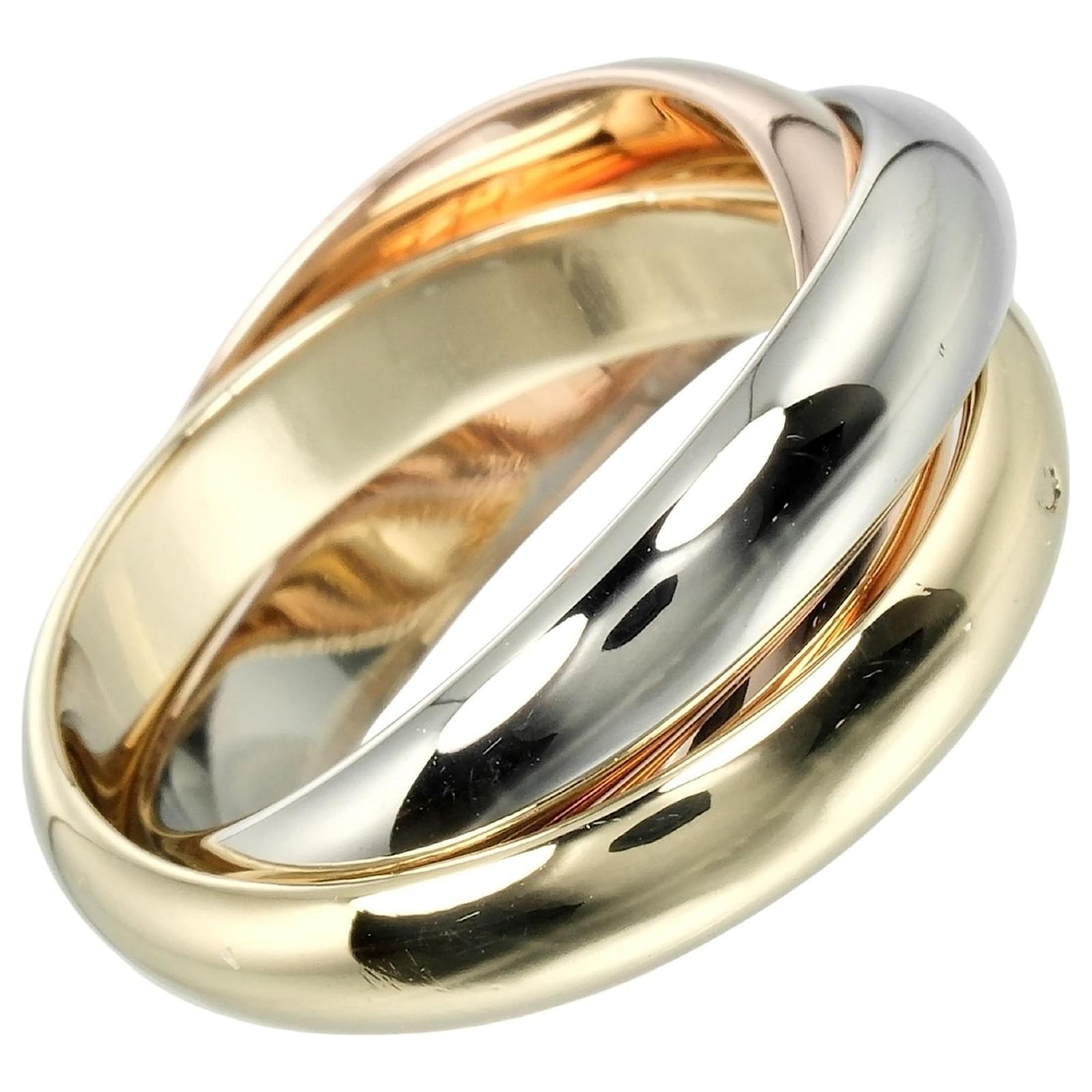 Cartier Trinity Band Ring White gold Yellow gold Pink gold ref.1977163 ...