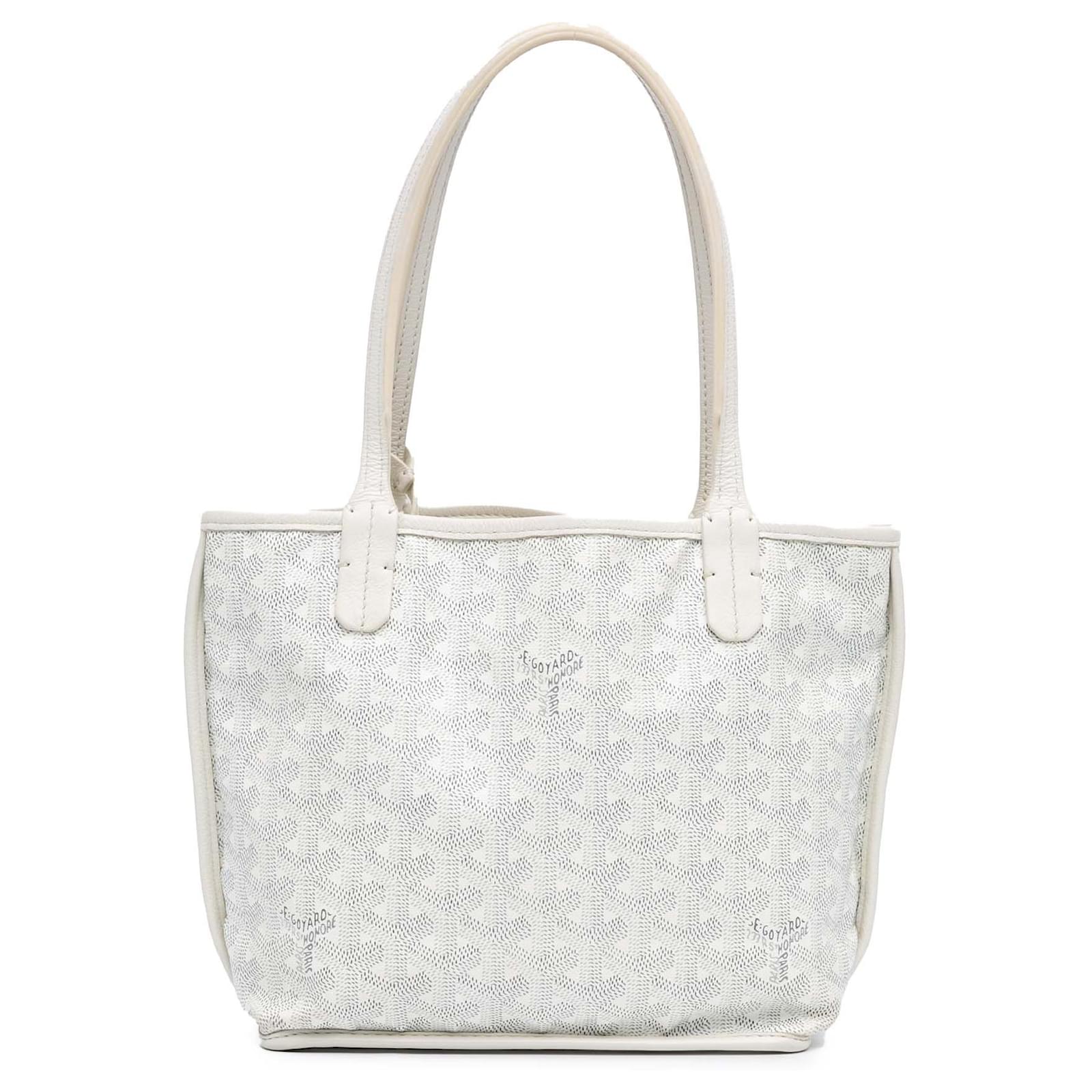 Goyard White Mini Goyardine Reversible Anjou Leather Cloth Pony-style ...