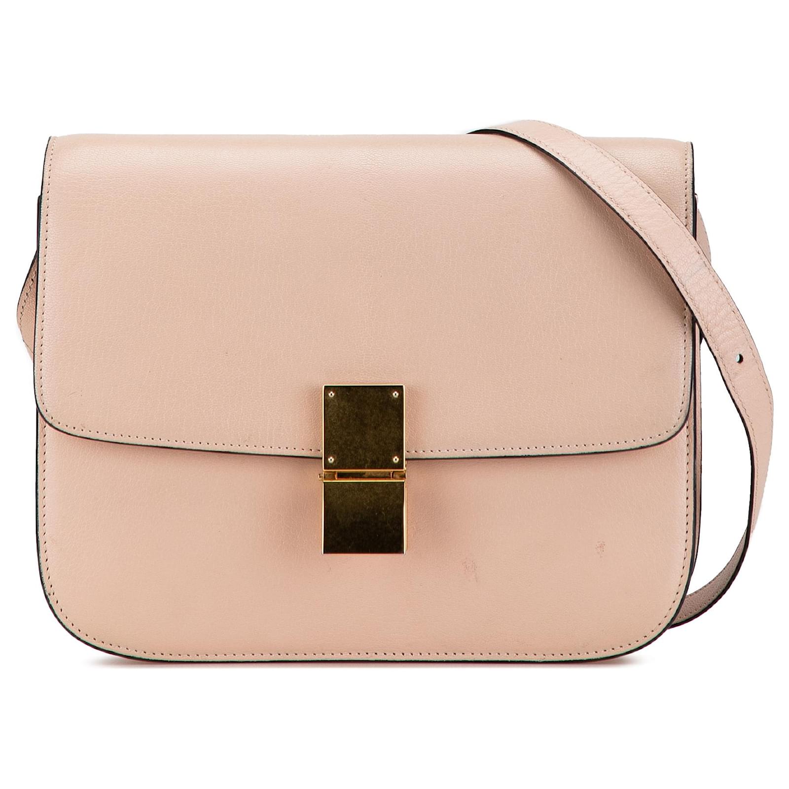 Céline Celine Pink Medium Calfskin Classic Box Leather Pony-style ...
