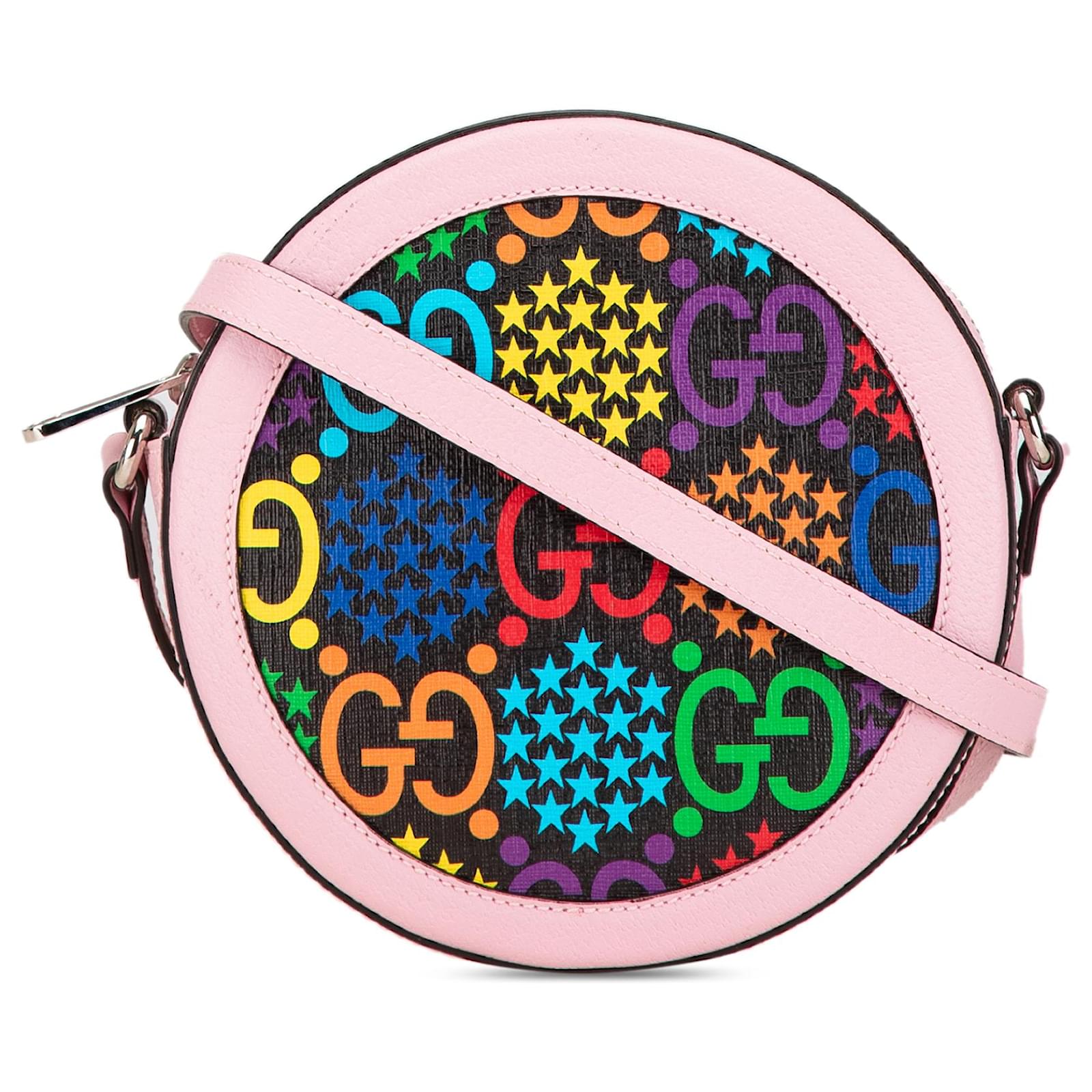 Gucci Pink GG Supreme Psychedelic Round Crossbody Cloth Cloth ref ...