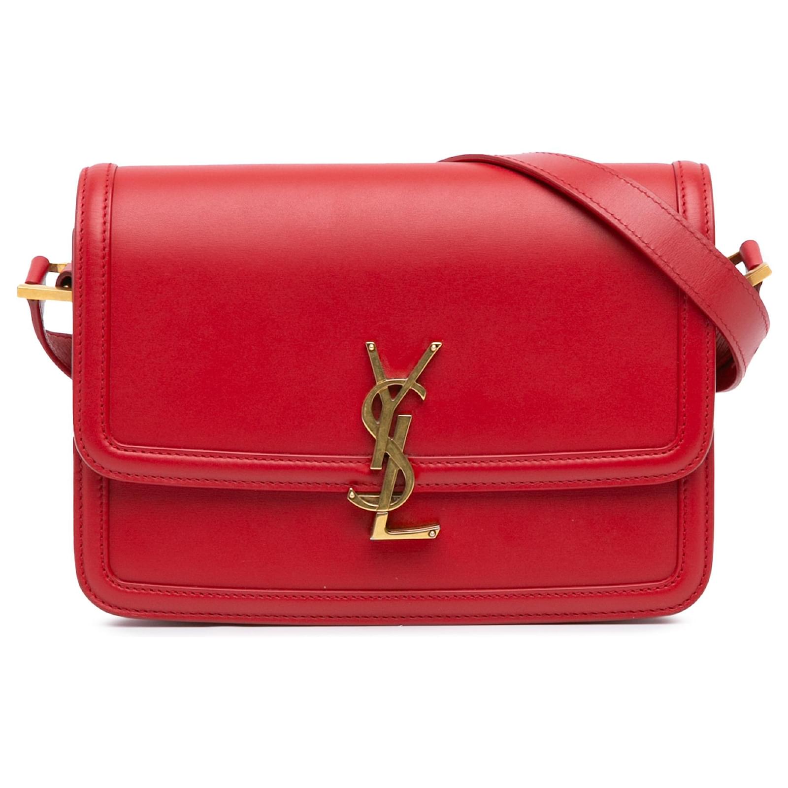 Saint Laurent Red Medium Calfskin Solferino Satchel In Box (Sold ...