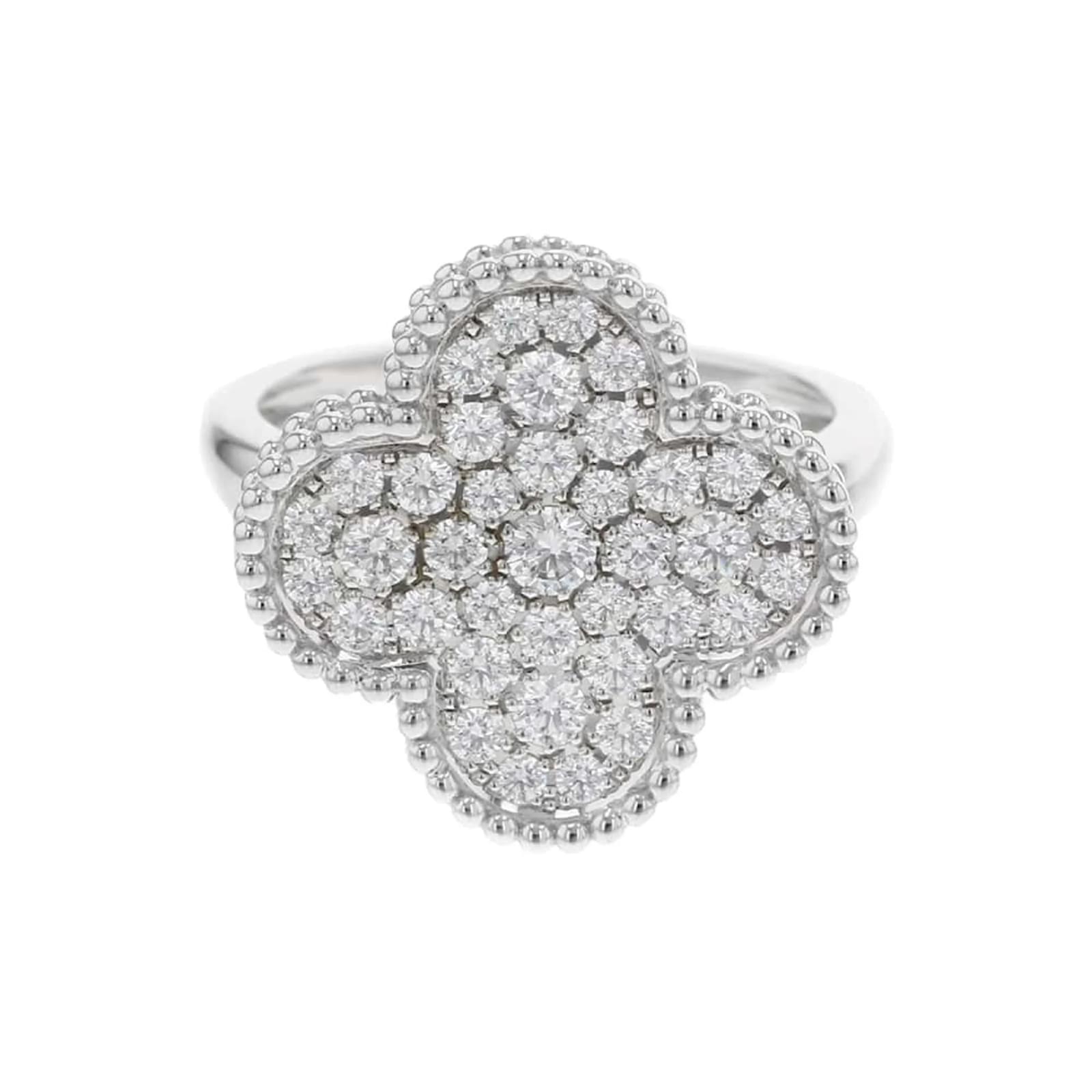 Van Cleef & Arpels Magic Alhambra Diamond Band Ring White gold ref ...