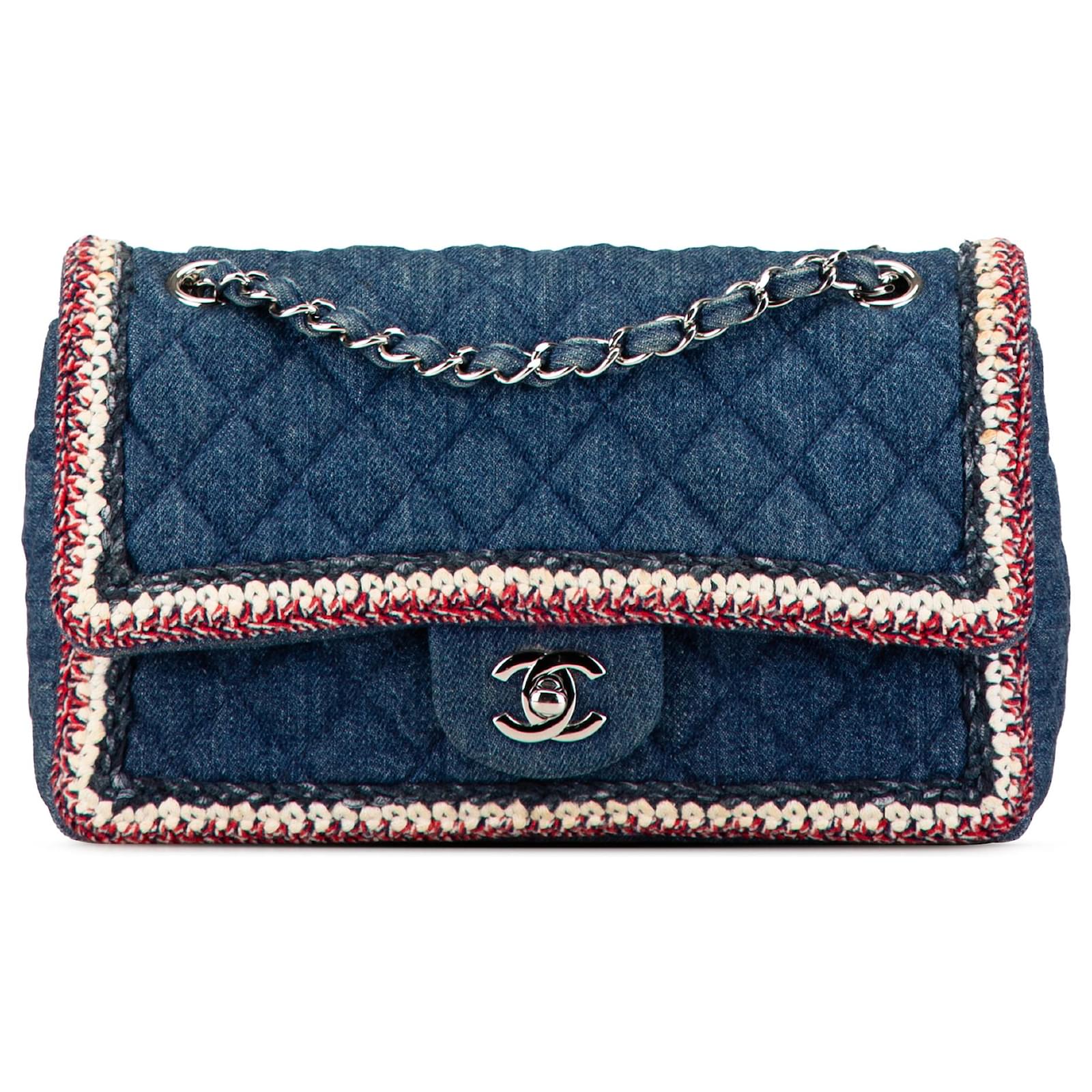 Chanel Blue Medium Denim Braided Flap Cloth ref.1979863 - Joli Closet