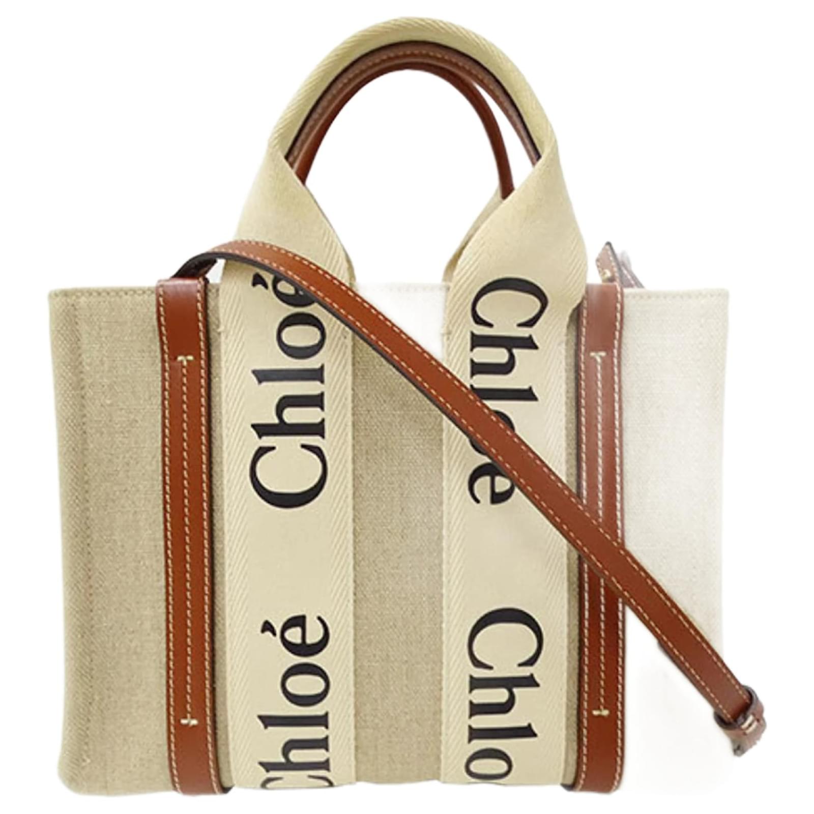 Chloé Beige Canvas Handbag Cloth ref.1982192 - Joli Closet