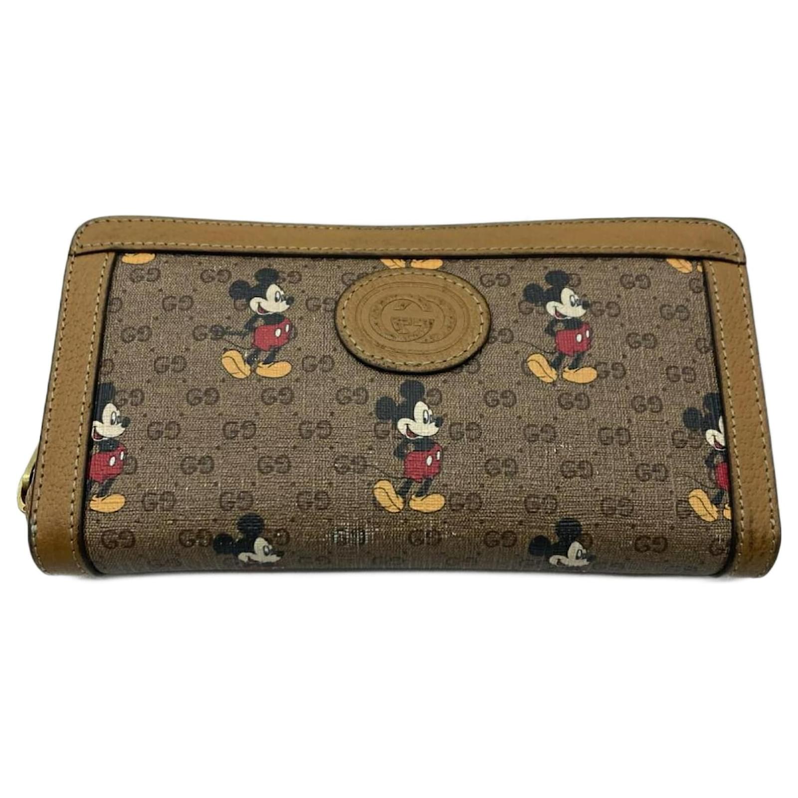 Gucci x Disney GG Supreme Mickey Mouse Zip Around Wallet Cloth ref ...
