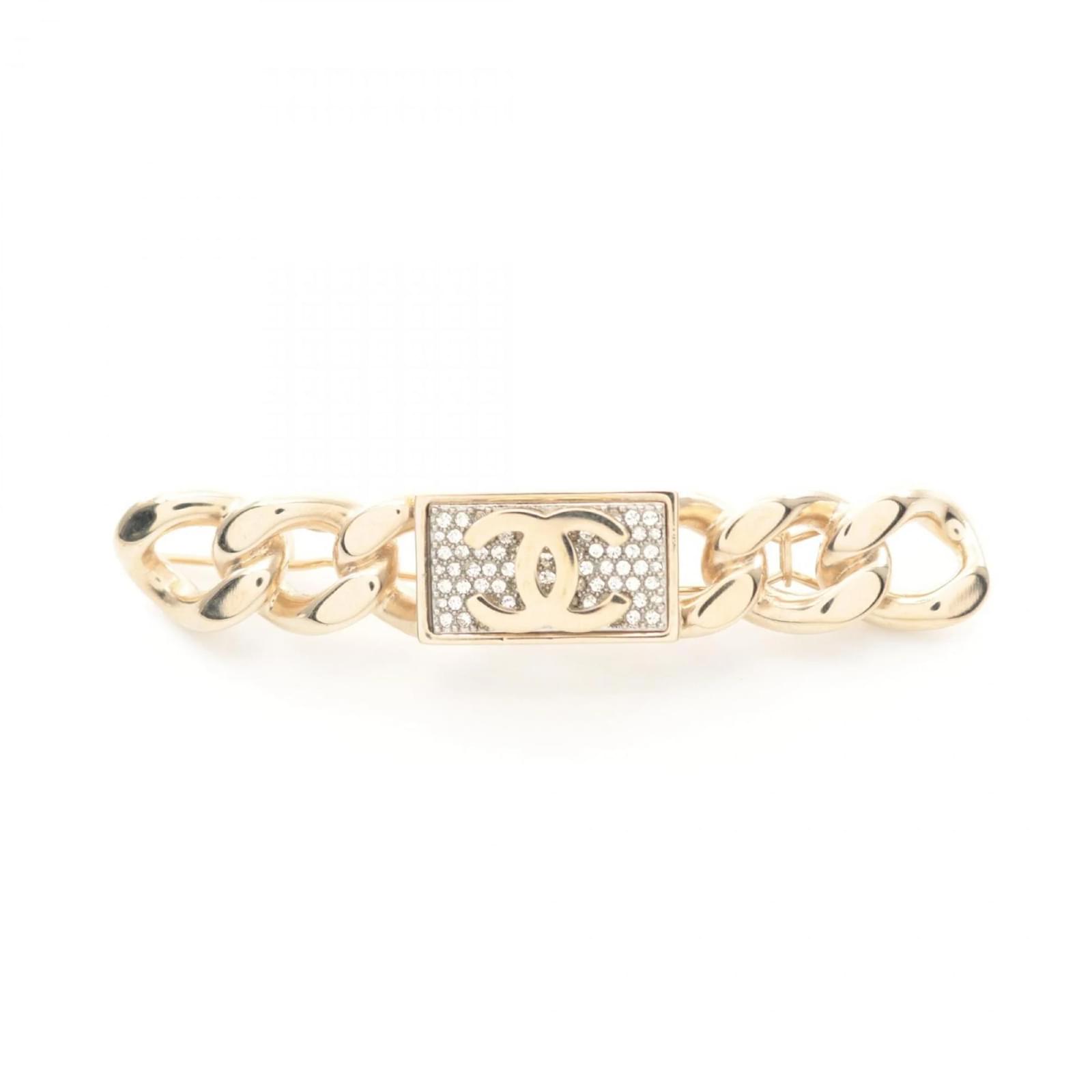 Chanel Coco Mark Gold Plated Barrette Golden Gold-plated ref.1983022 ...