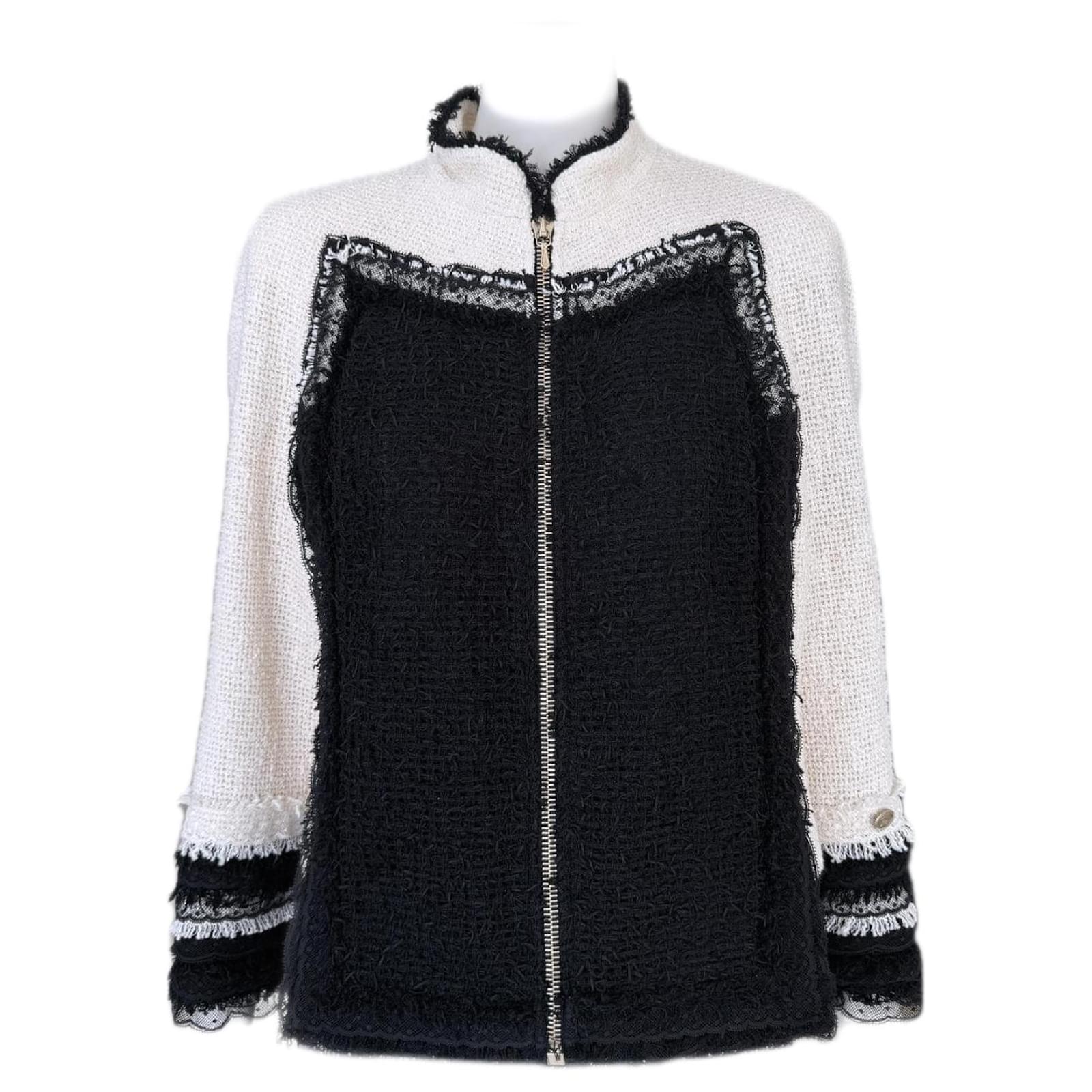 Chanel Cute Runway Lesage Tweed Jacket with Lace Accents 38 FR Multiple ...