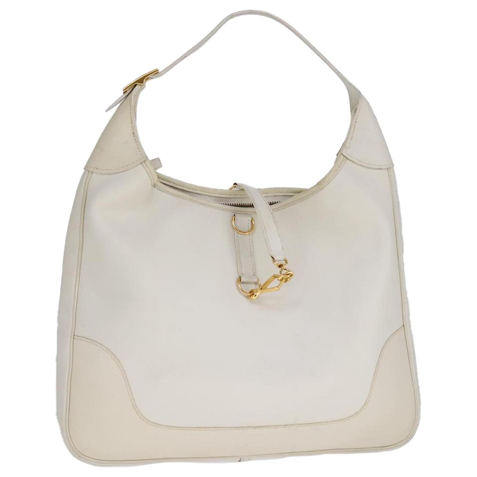 Hermès HERMES Trim 35 Shoulder Bag Leather White Auth 109411 ref ...