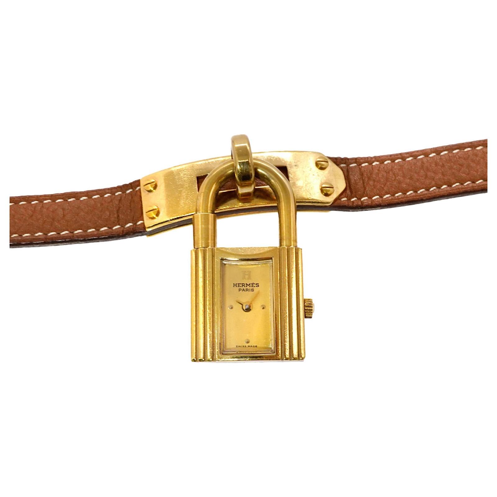 Hermès Hermes Kelly Watch Ladies Gold Brown Quartz Padlock ref.1985220 ...