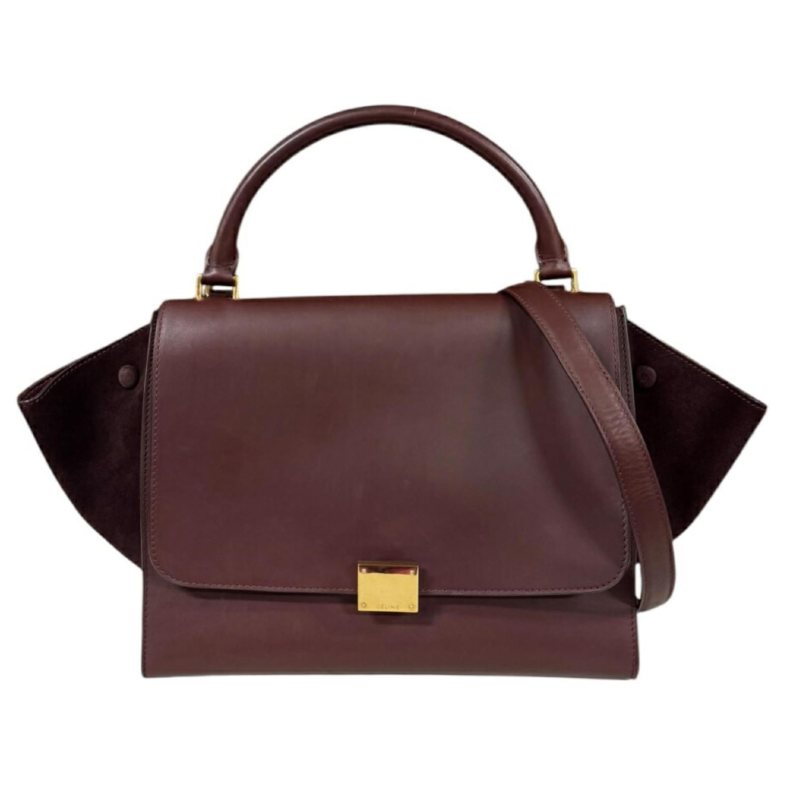 Céline Celine Trapeze Shoulder Bag Red Dark red Leather ref.1986308 - Joli Closet