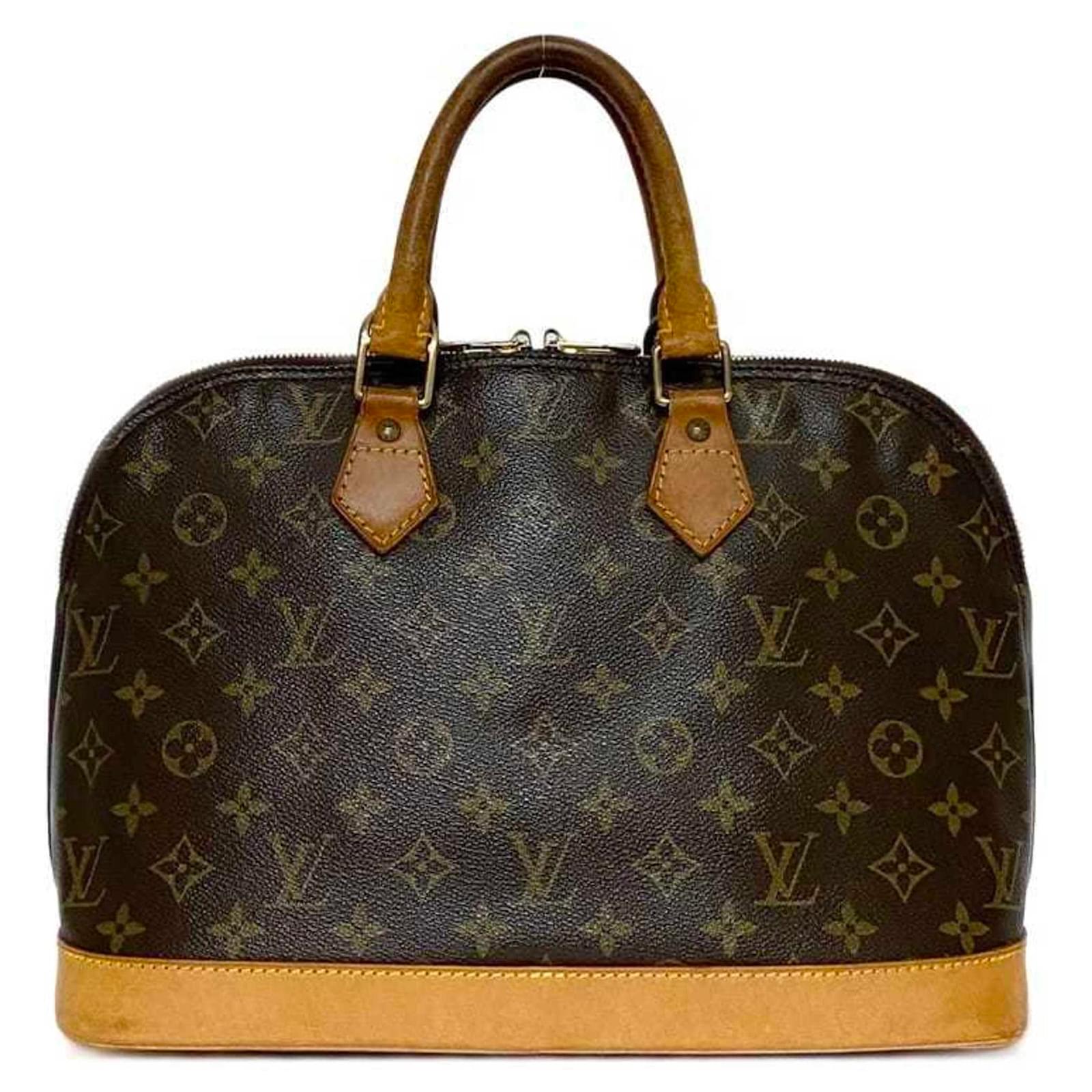 Louis Vuitton Alma PM Handbag Brown Monogram Leather Patent leather ref ...